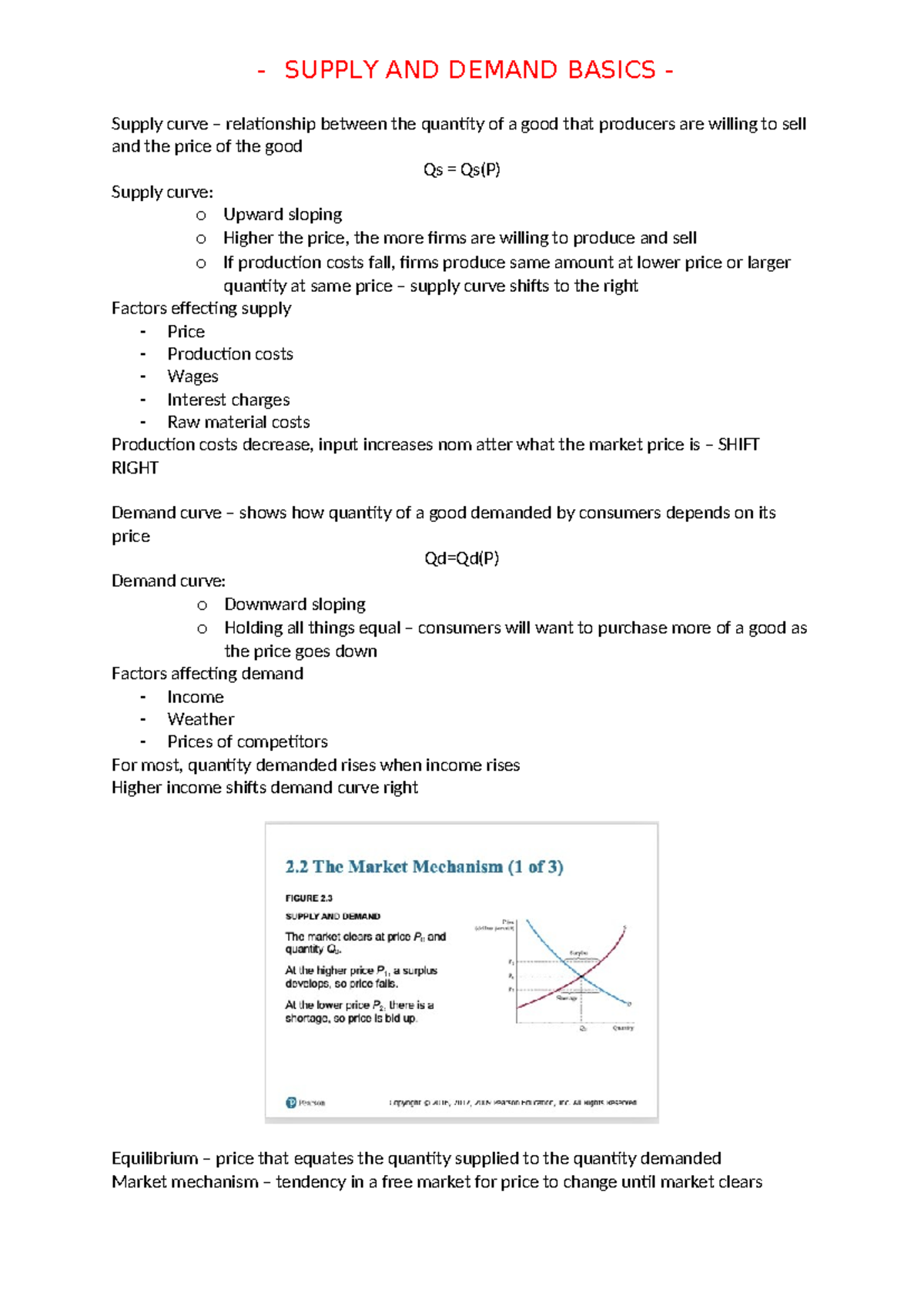 Supply and demand basics - SUPPLY AND DEMAND BASICS - Supply curve ...