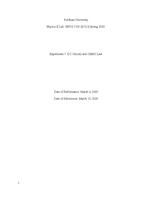 Physics II Lab #11 - lab paper - Fordham University Physics Lab II ...