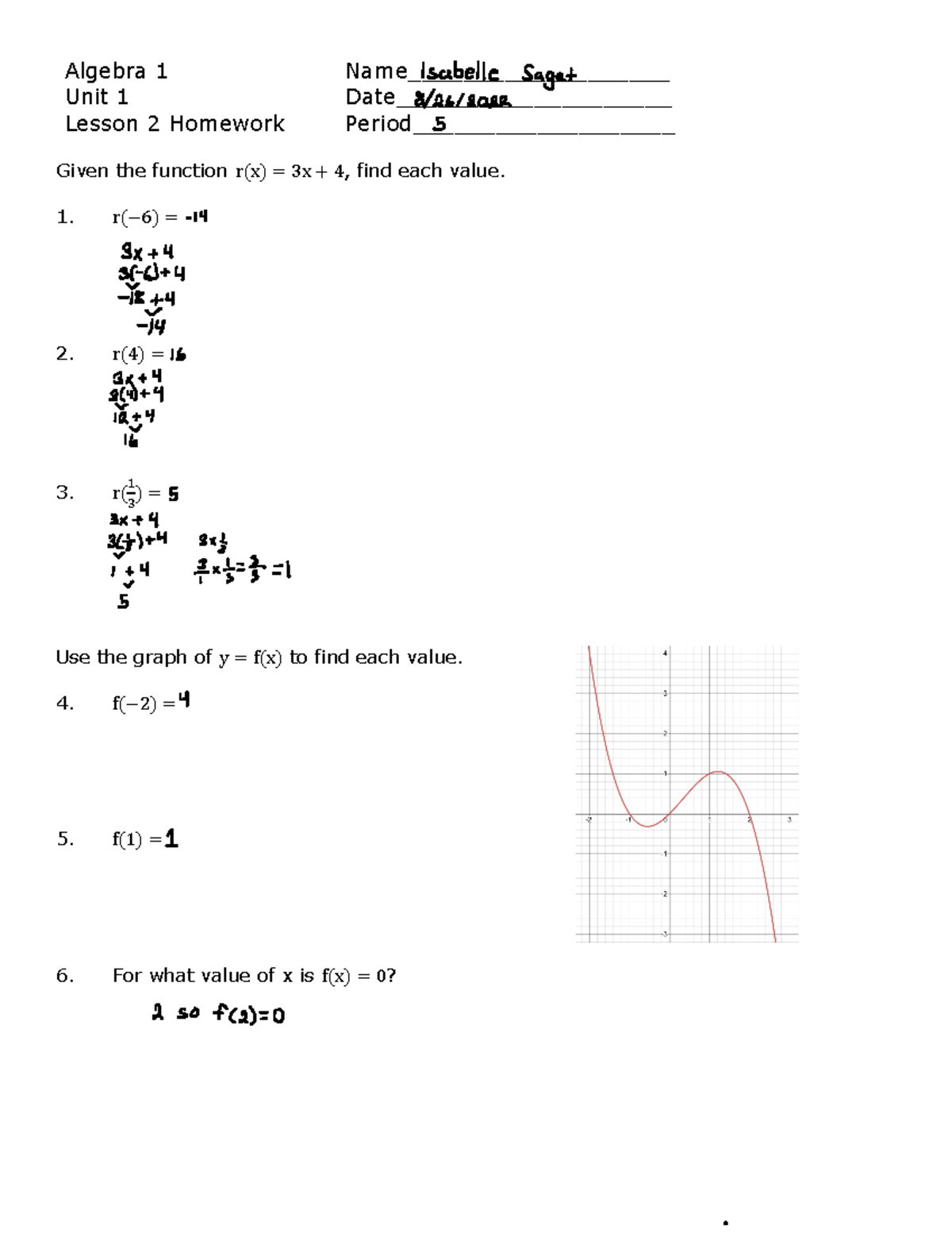 Edited - 1.2 hw - my udebehebsbs - Algebra 1 Name ...
