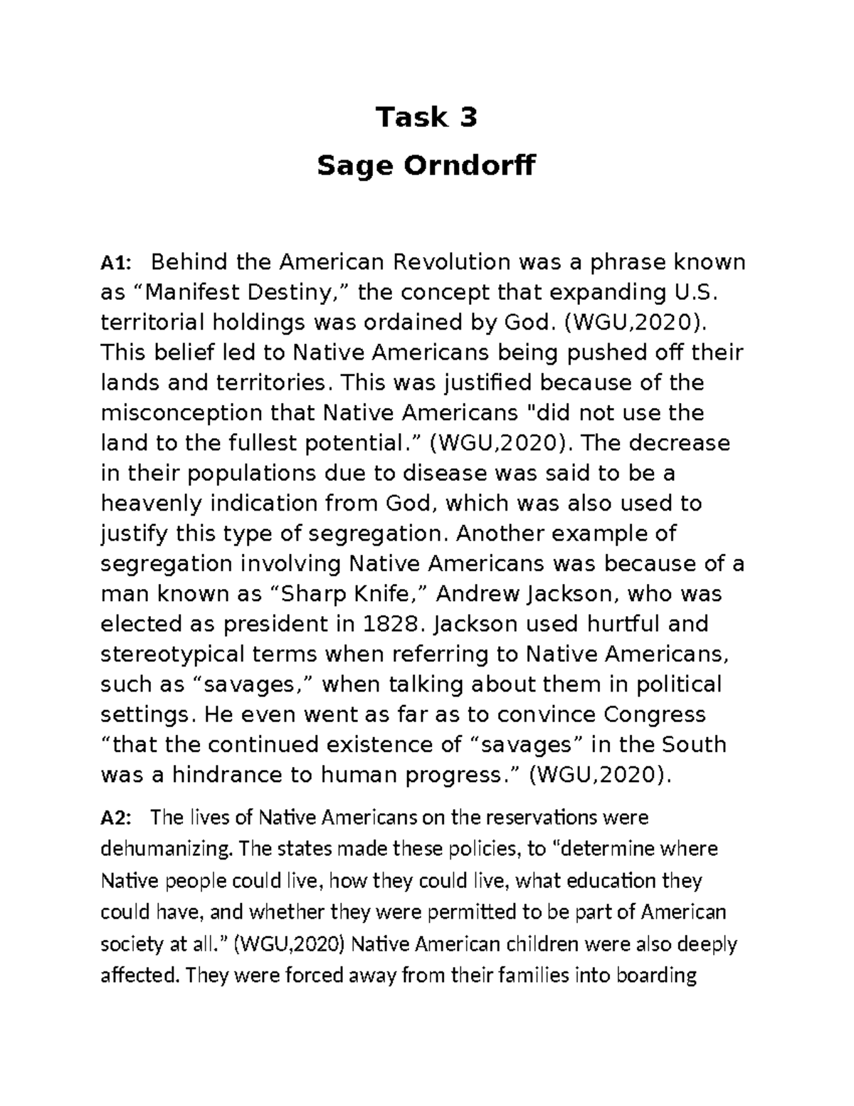 Task 3 history D267 - Task 3 passed - Task 3 Sage Orndorff A1: Behind ...