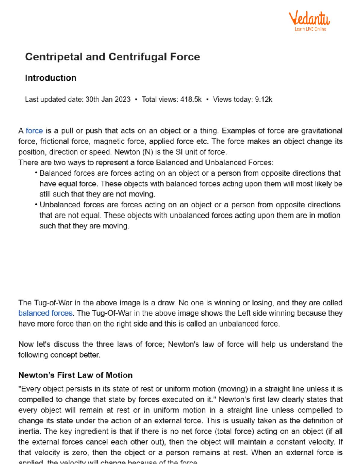 Centripetal and Centrifugal Force - B.tech CSE - Studocu