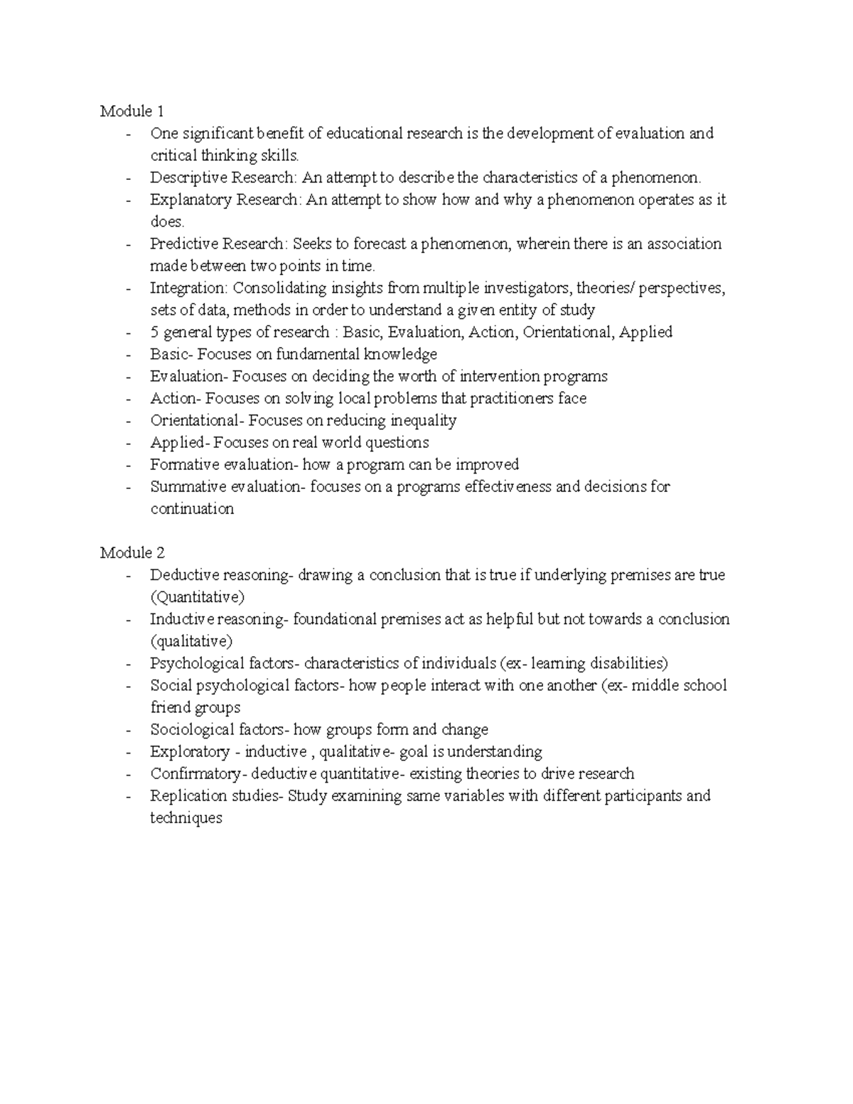 Module 1 & 2 - Module 1 - One significant benefit of educational ...