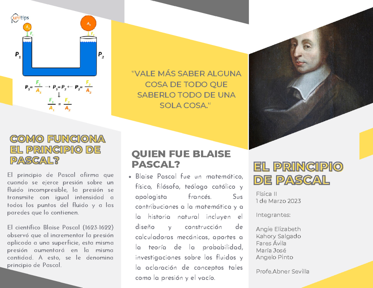 Como funciona el principio de pascal - El principio de Pascal afirma ...