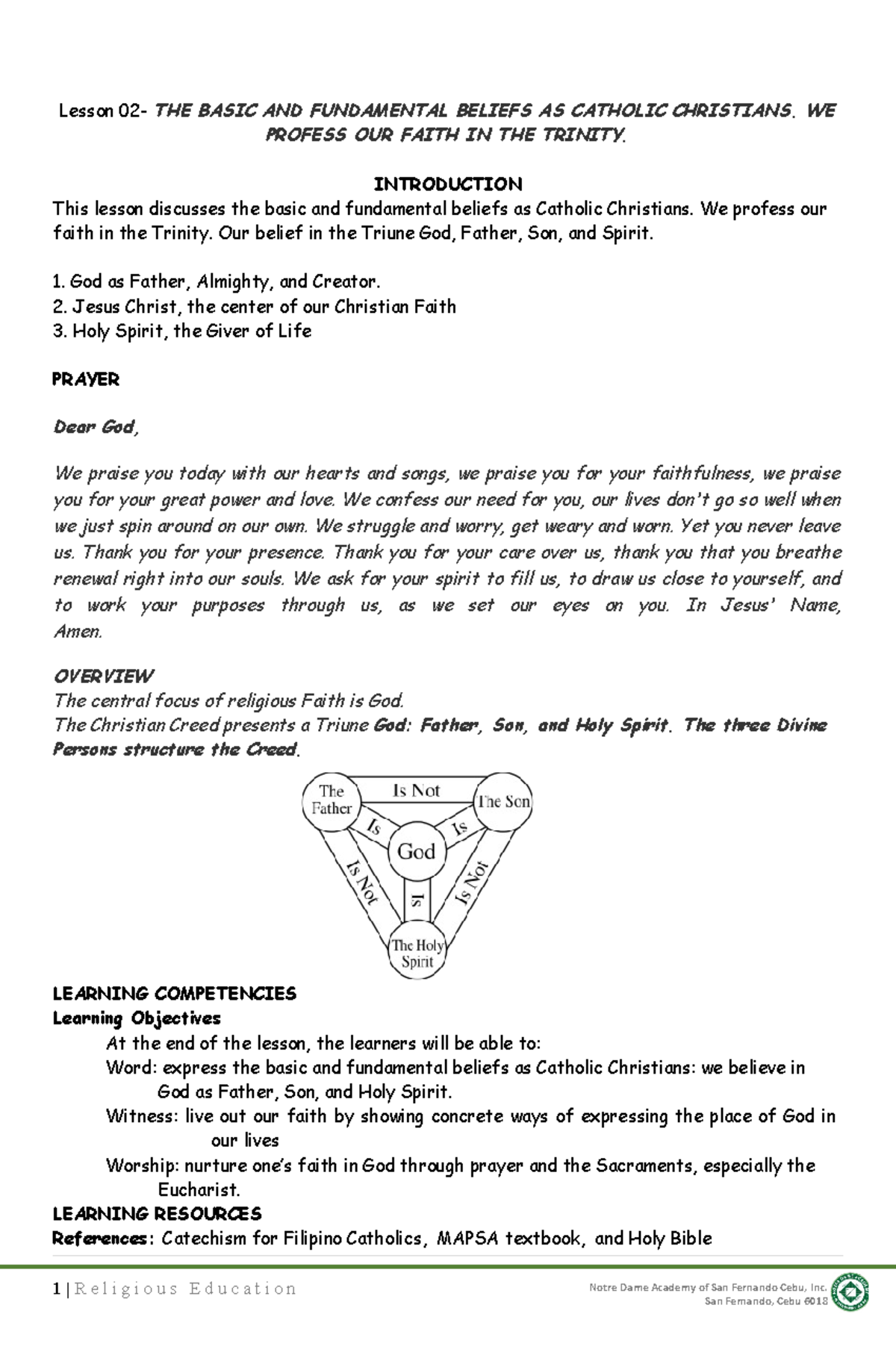 11 LT 02 - Religious education notes by salisiana books - Lesson 02 ...