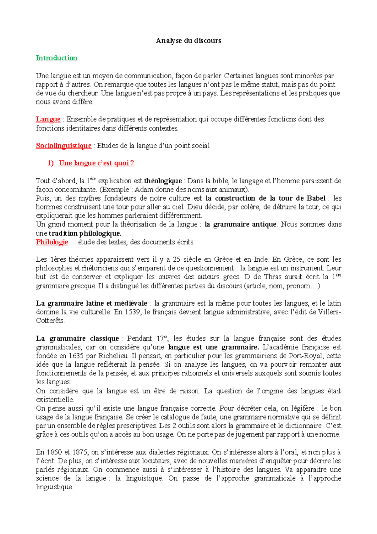Pratique et analyse du discours - Analyse du discours Introduction Une ...