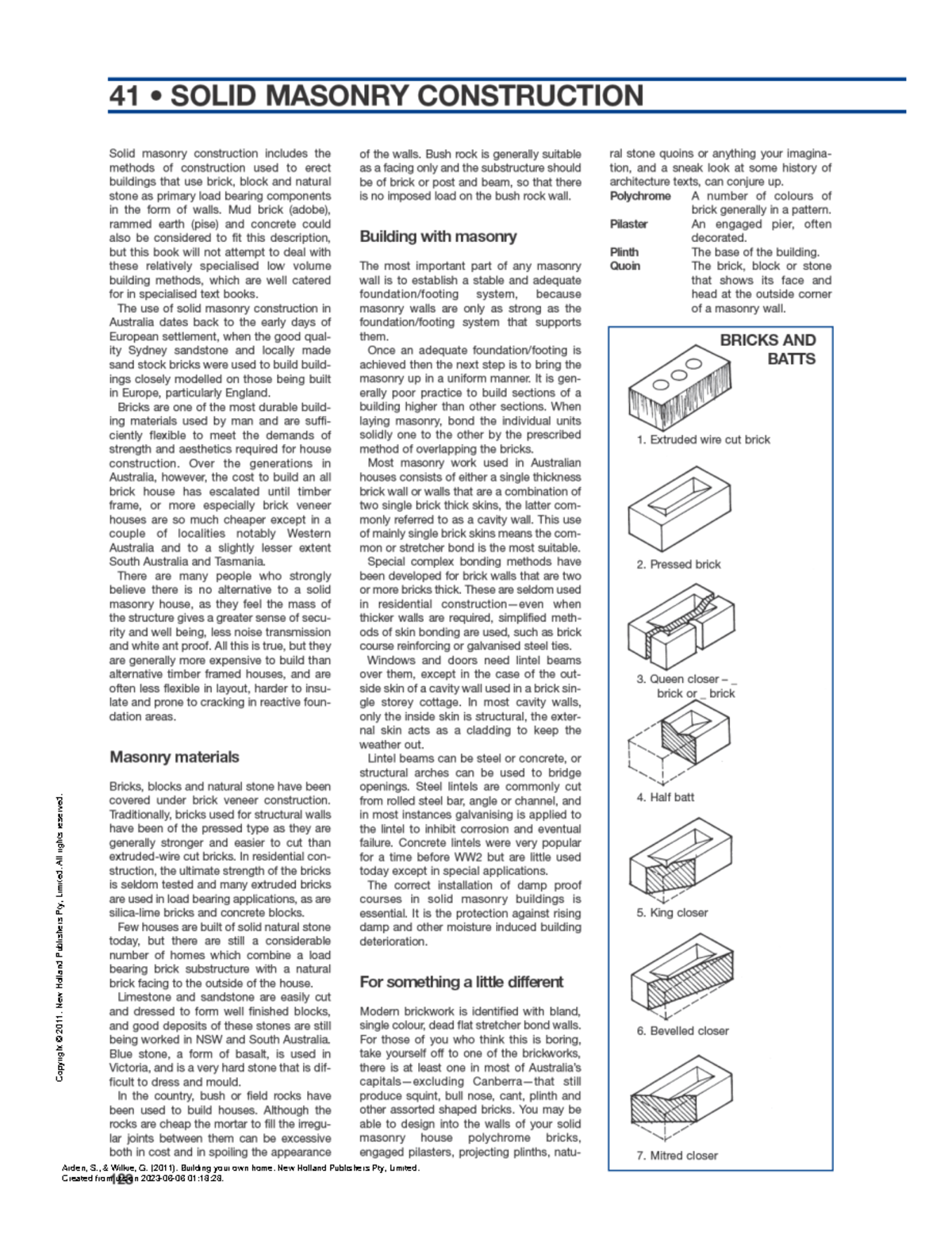 Building Your Own Home - (41 Solid Masonry Construction) - Arden, S ...