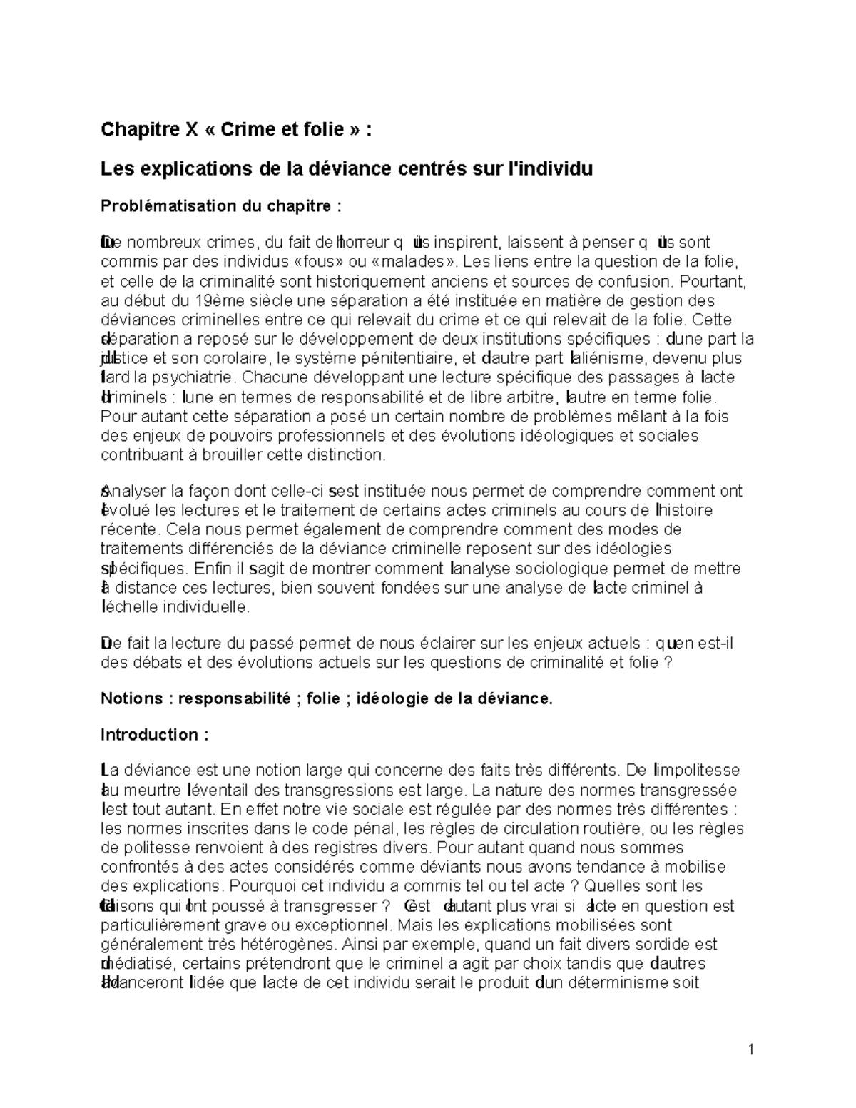 Déviance et société - Warning: TT: more functions defined than expected Chapitre X « Crime et ...