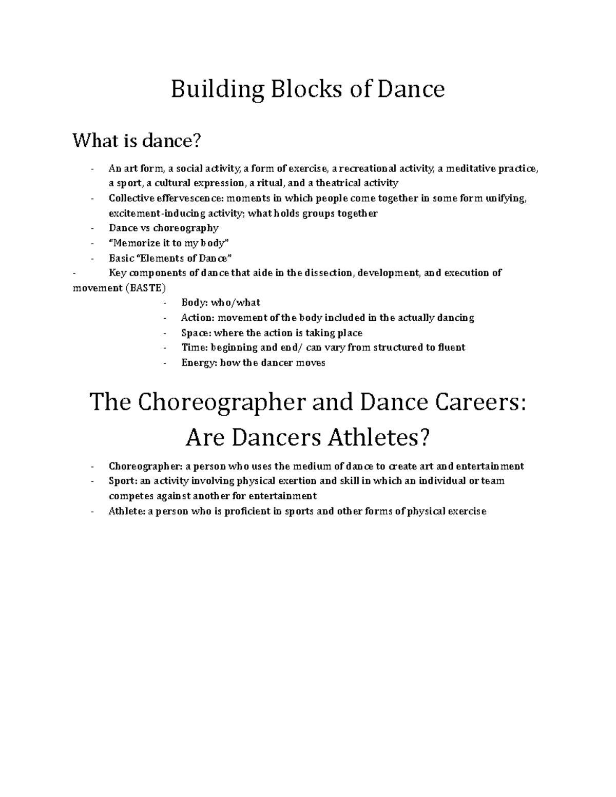 DANC 2303 Module 1 - DANC 2303: Introduction to Dance with Jacqueline ...