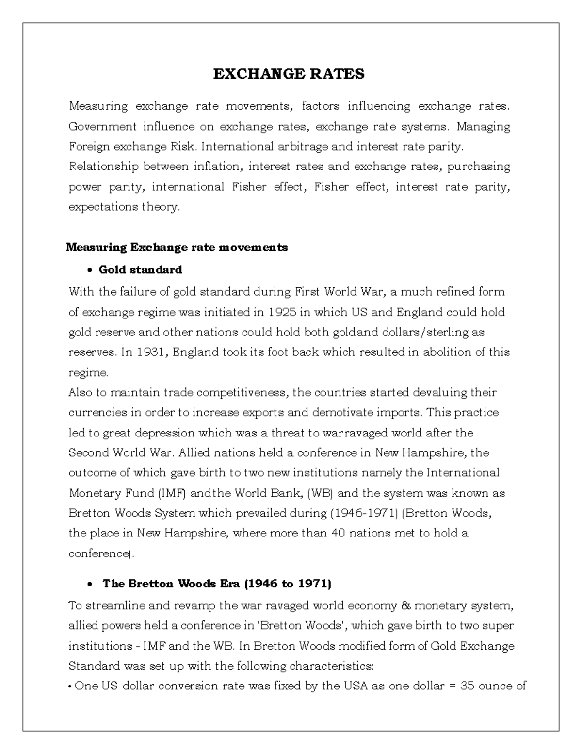 Exchange Rates-IFM - EXCHANGE RATES Measuring exchange rate movements ...