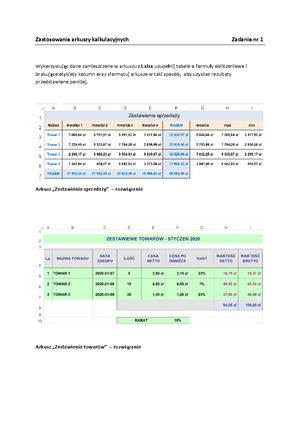 Pytania-Arkusze-kalkulacyjne - Na teście 20 pytań po 1,5 pkt Zawsze ...