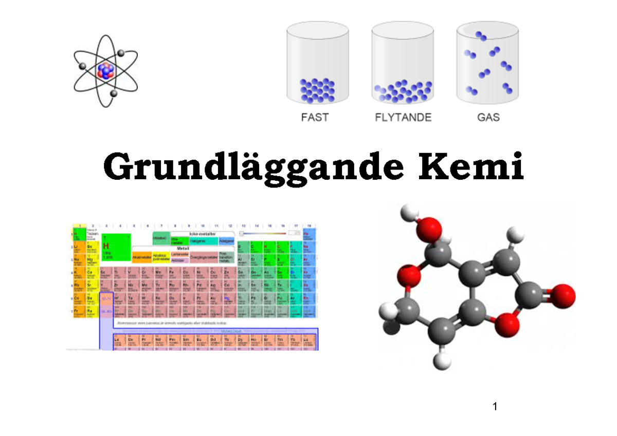 Grundläggande Kemi 1 - oe fuojf - 1 Grundläggande Kemi Det mesta är ...