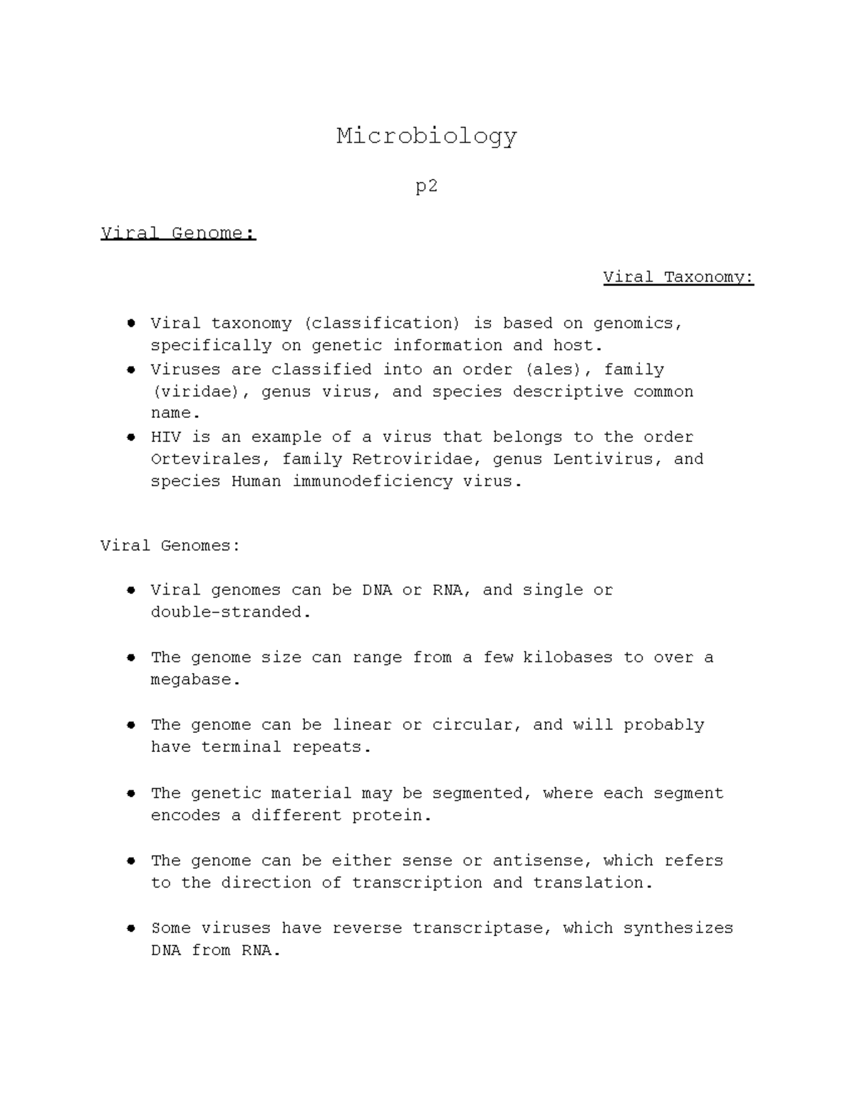 All about viruses - Microbiology p Viral Genome: Viral Taxonomy: Viral ...
