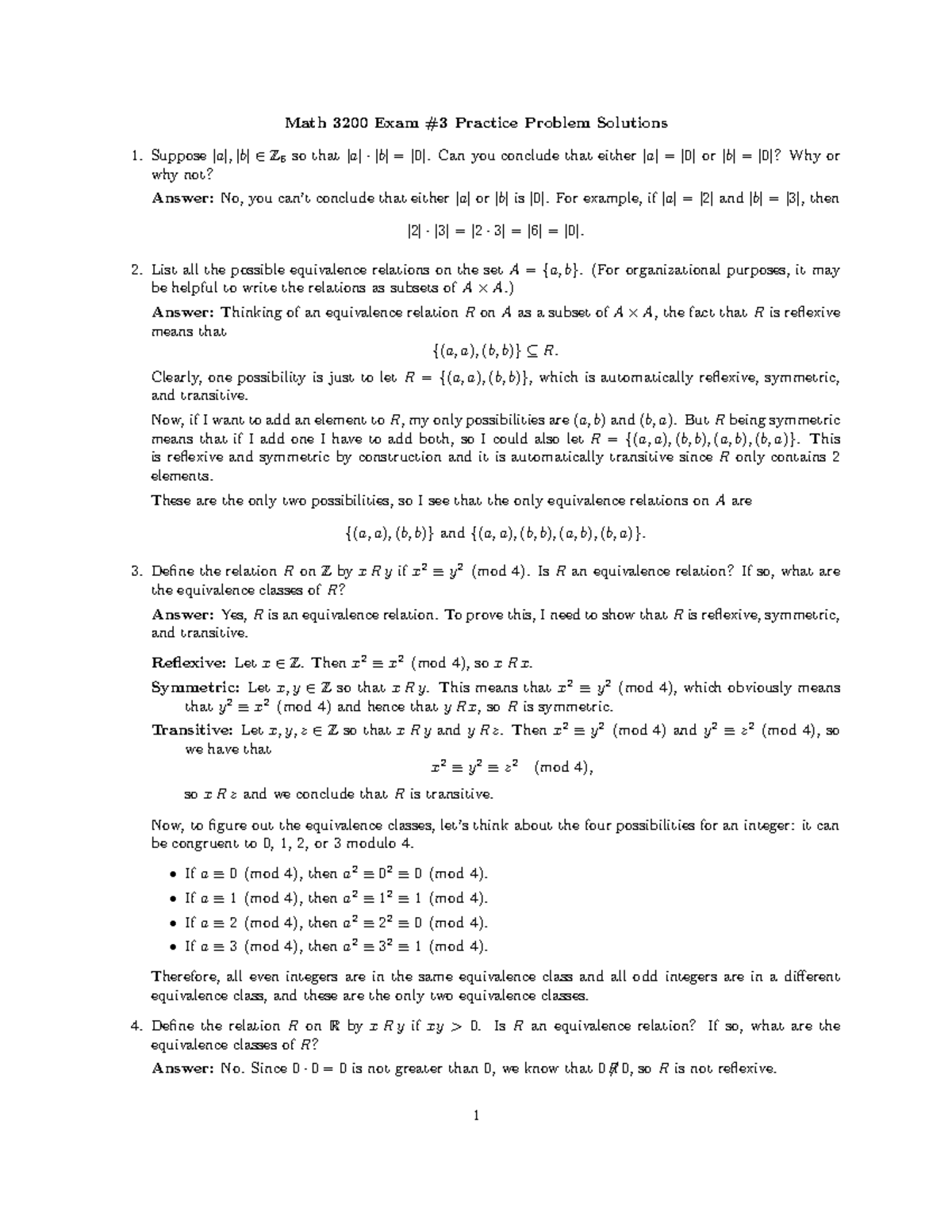 Exam3practicesolutions - Math 3200 Exam #3 Practice Problem Solutions ...