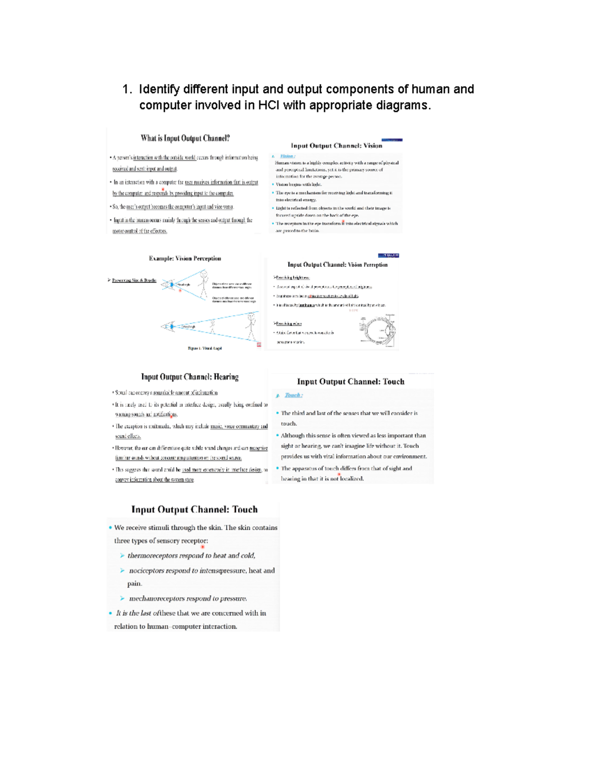 HCI Qbans - Question Bank Unit 1 and 2 - Identify different input and ...