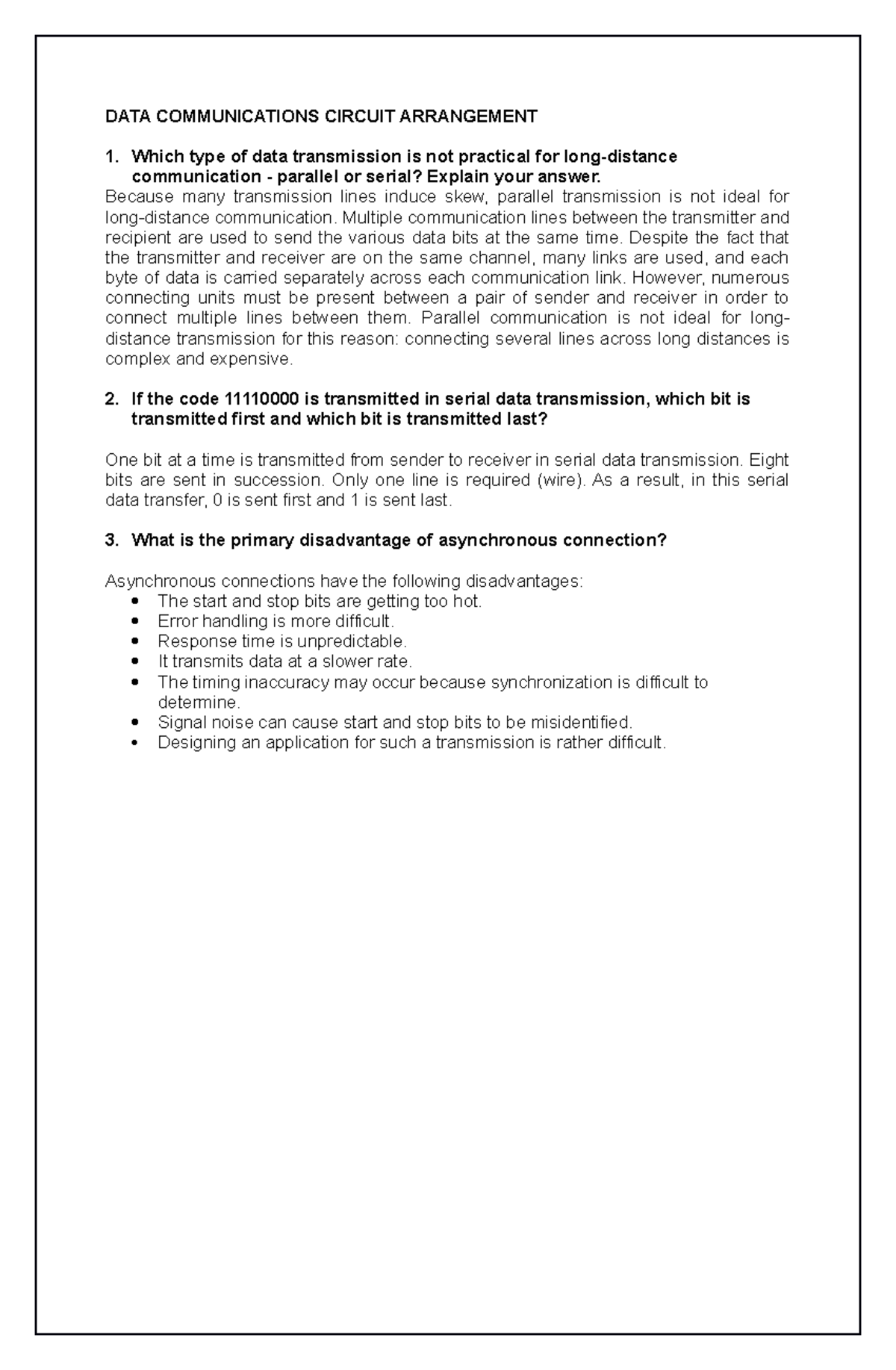 DATA Communications Circuit Arrangement - DATA COMMUNICATIONS CIRCUIT ...