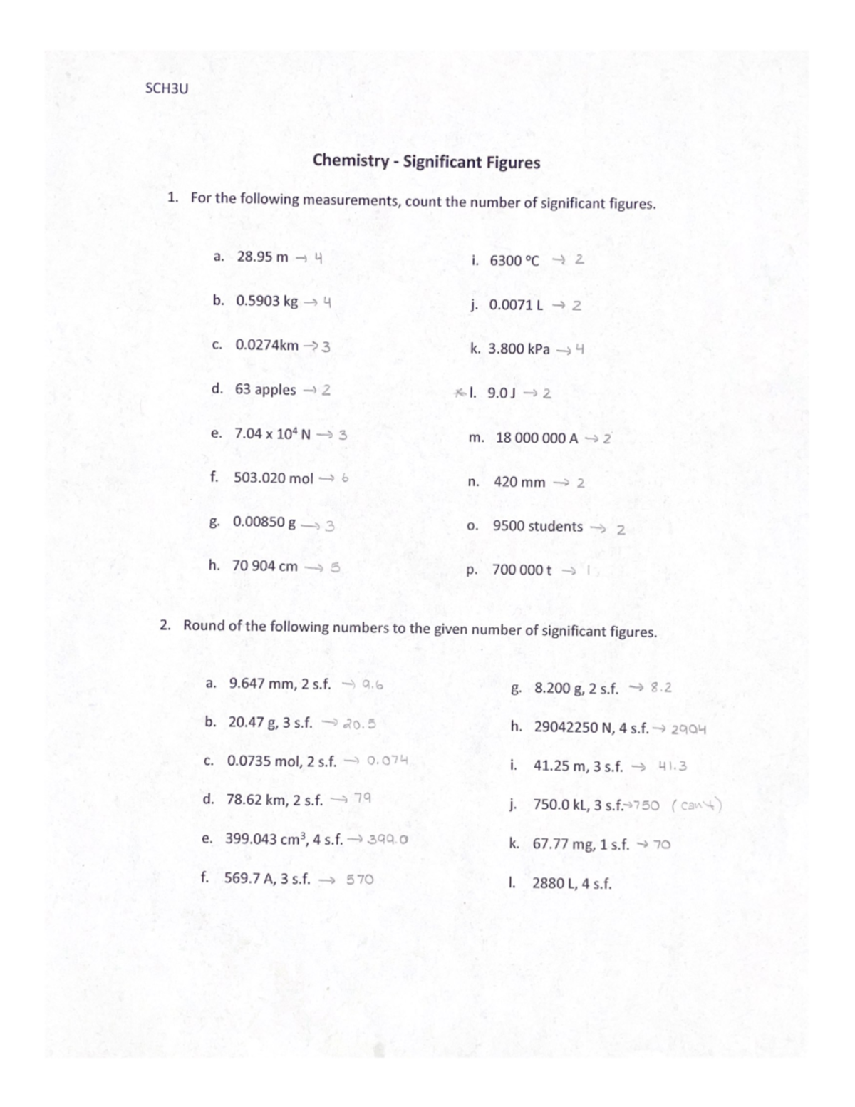 Chemistry - Significant Figures - Chem 1001 - Studocu