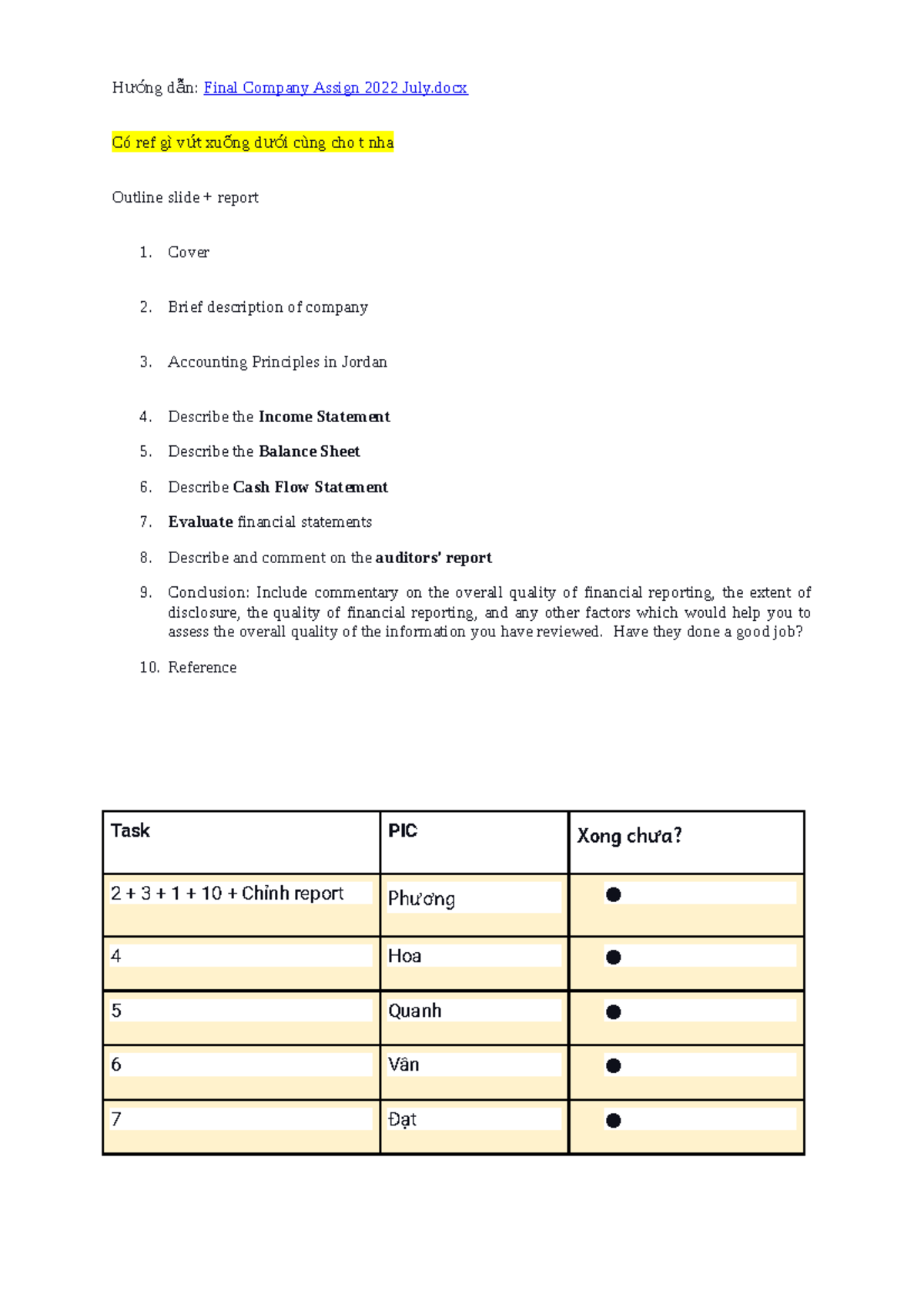 Group 5 Company assignment Report - H ng d n: ướẫ Final Company Assign 2022 July Có ref gì v t ...