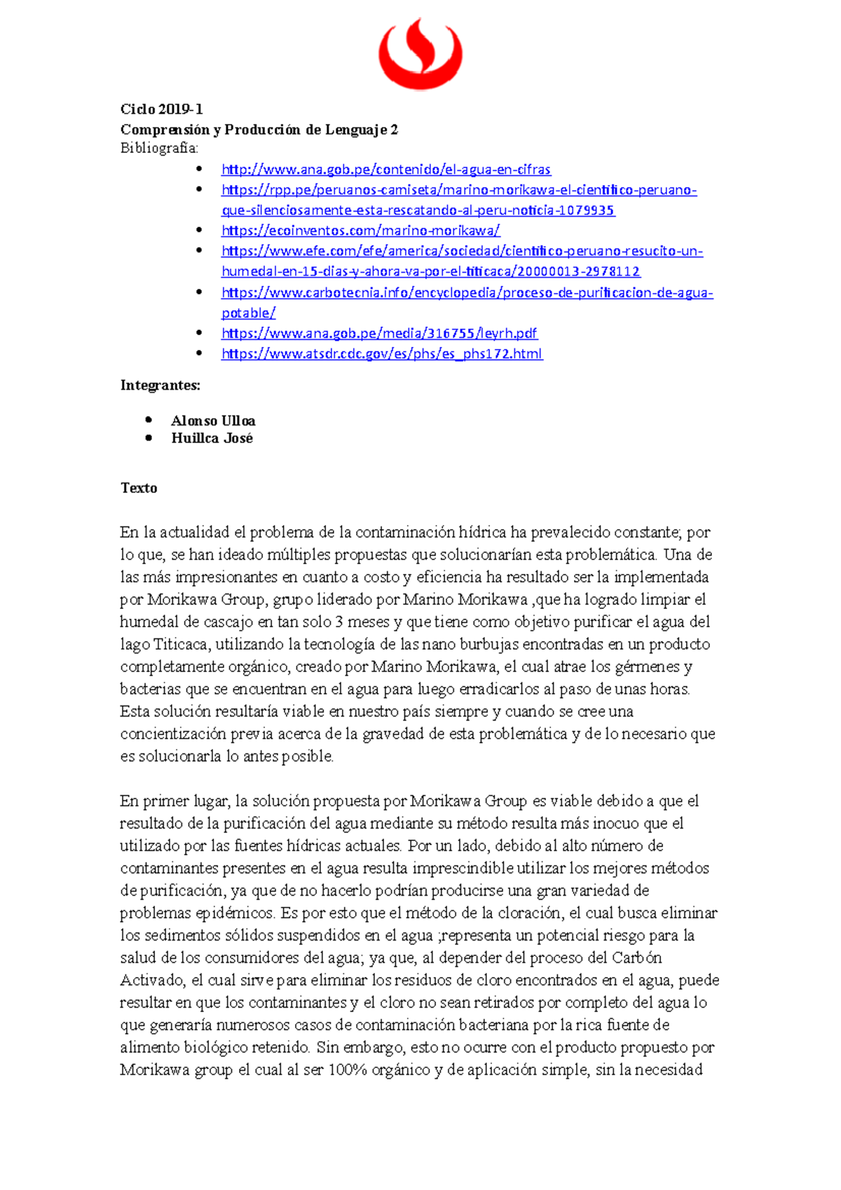 TB3 Ulloa Alonso Huillca José - Ciclo 2019- Comprensión y Producción de ...