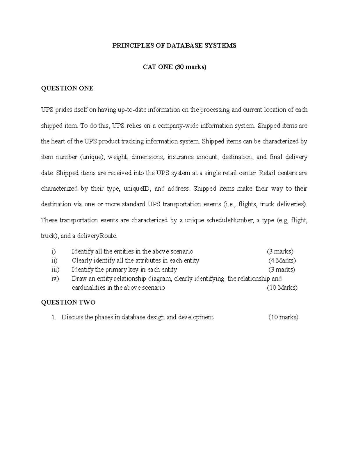 Principles OF Database revision questions i preparations for exams ...