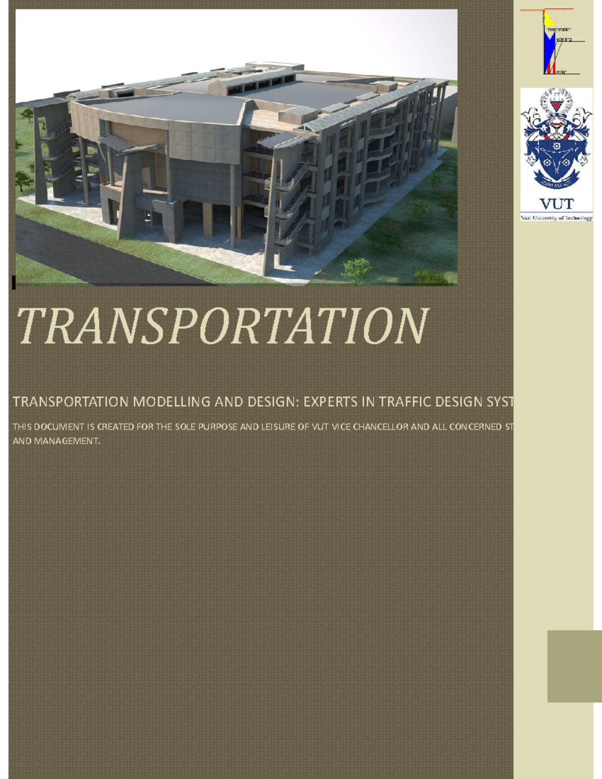 Refined Transport Project - TRANSPORTATION TRANSPORTATION MODELLING AND ...