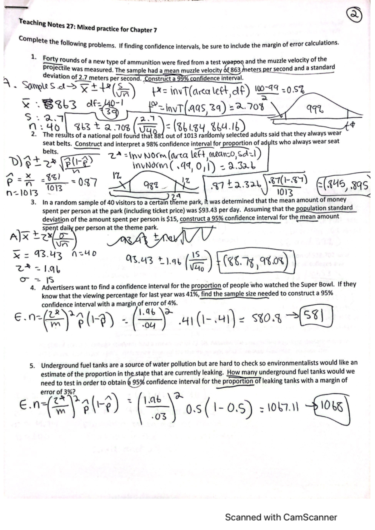 Teaching Notes ch.7 - STAT 1401 - Studocu