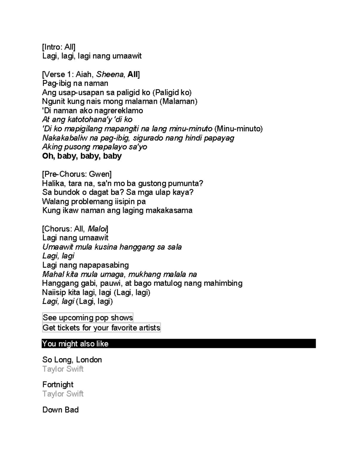 Introoooooooooooooooooooooo - [Intro: All] Lagi, lagi, lagi nang ...