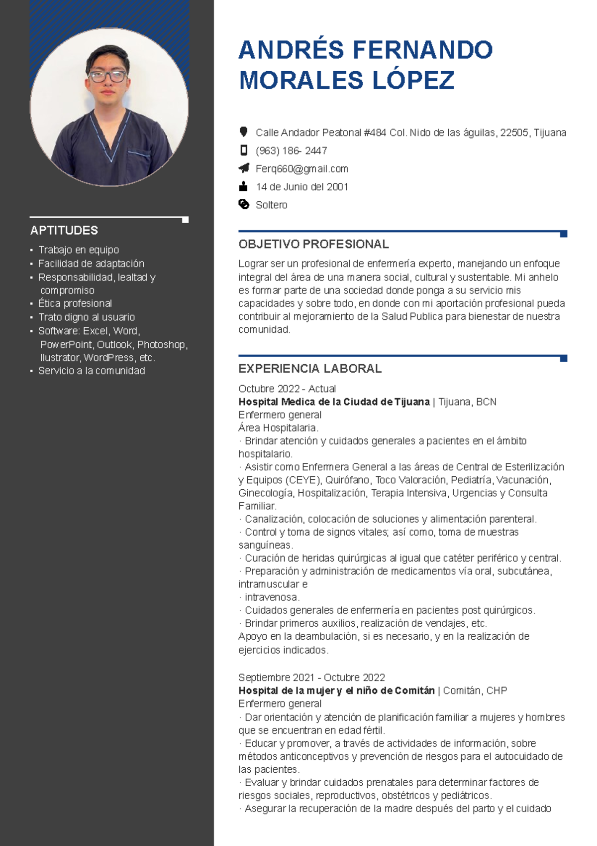 CV 2 - Leer y escribir - APTITUDES • Trabajo en equipo • Facilidad de ...