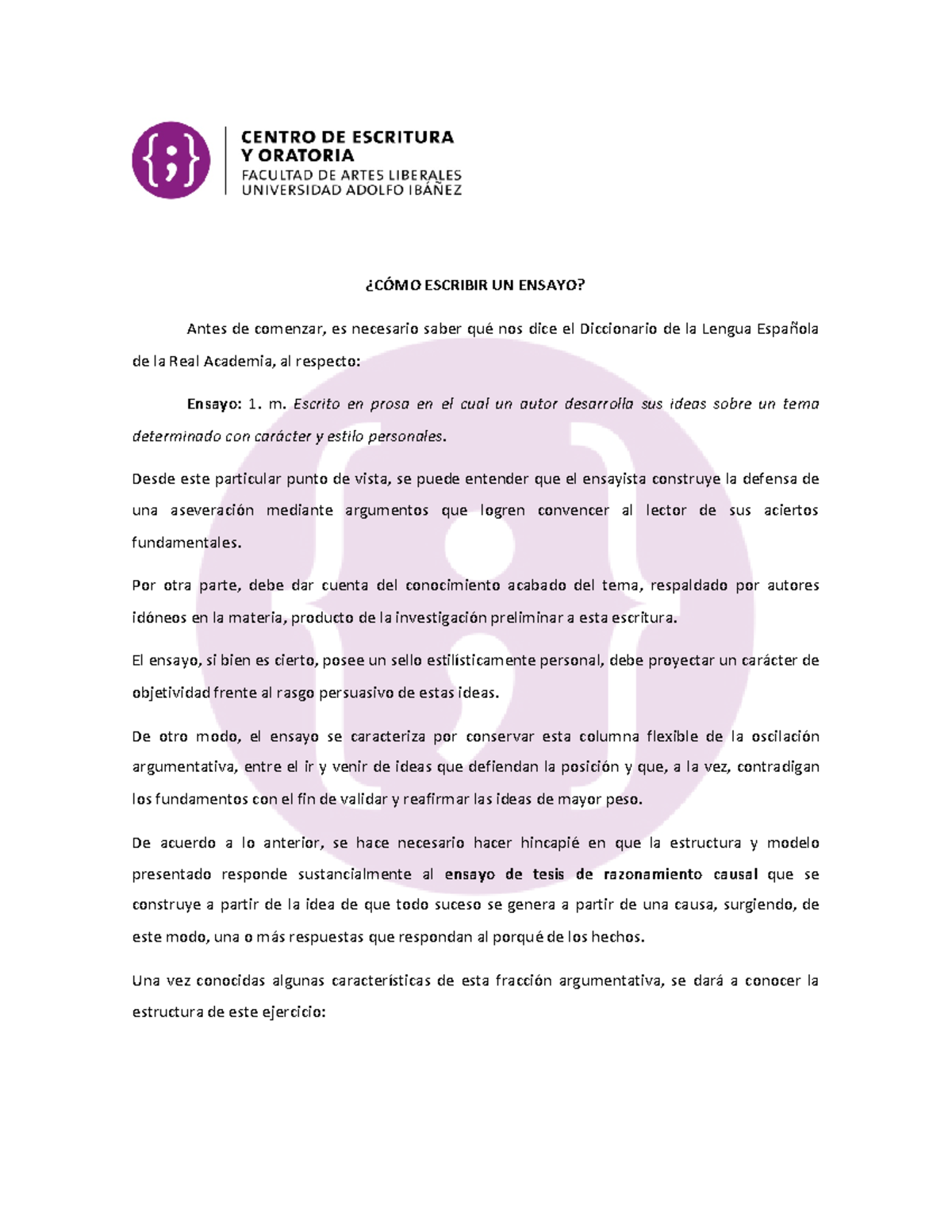 Como escribir un ensayo - ¿CÓMO ESCRIBIR UN ENSAYO? Antes de comenzar ...