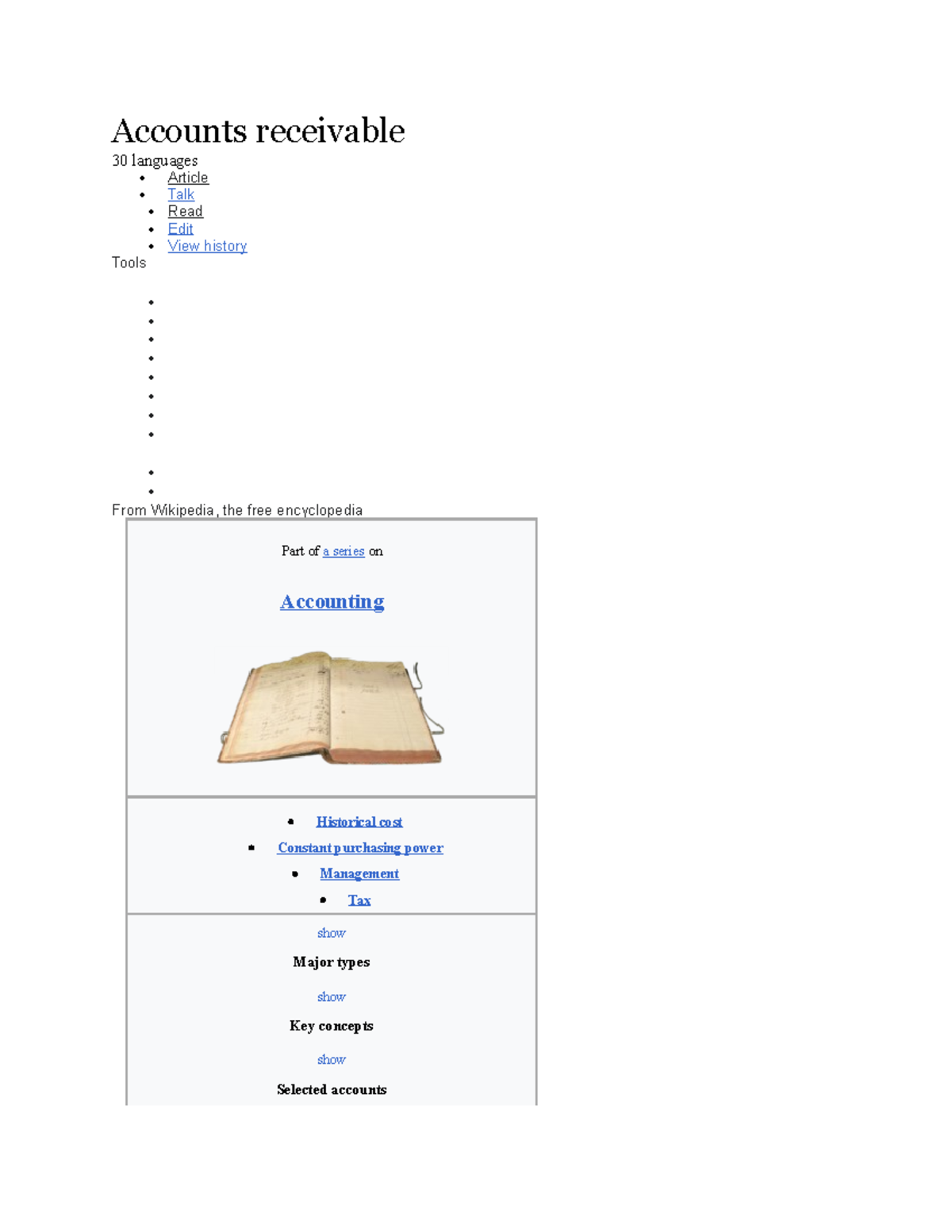REC - WHAT IS RECEIVABLES - Accounts receivable 30 languages Article Talk Read Edit View - Studocu