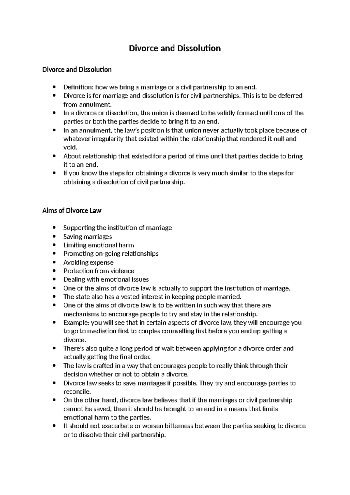 Divorce and Dissolution - Divorce and Dissolution Divorce and ...