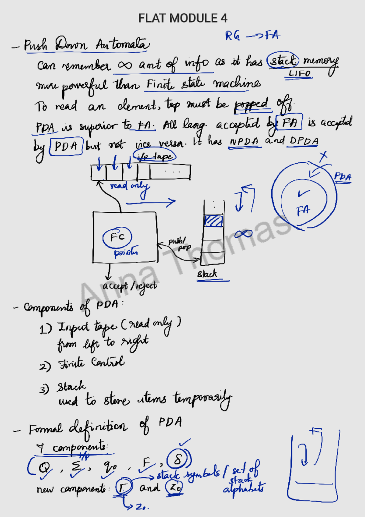 FLAT Whiteboard Mod 4 - flat module 4 notes - FLAT MODULE 4 Push Down ...