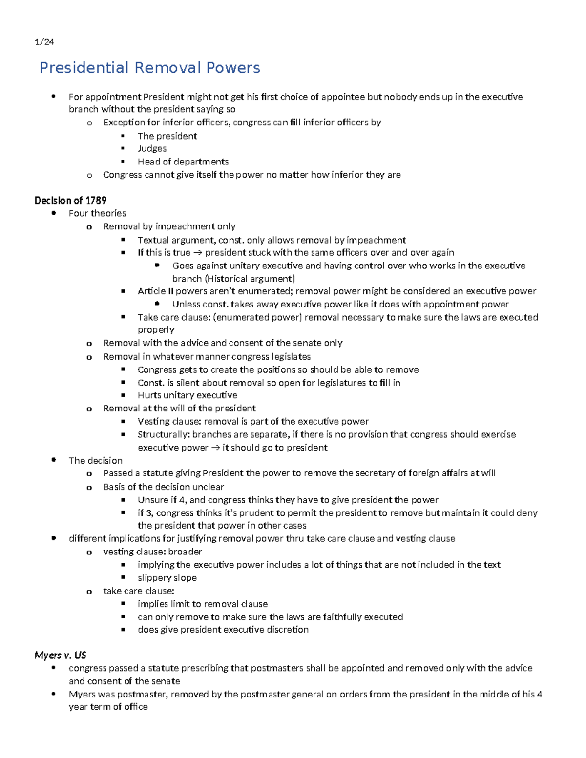 Presidential Removal Powers - 1/ Presidential Removal Powers For ...