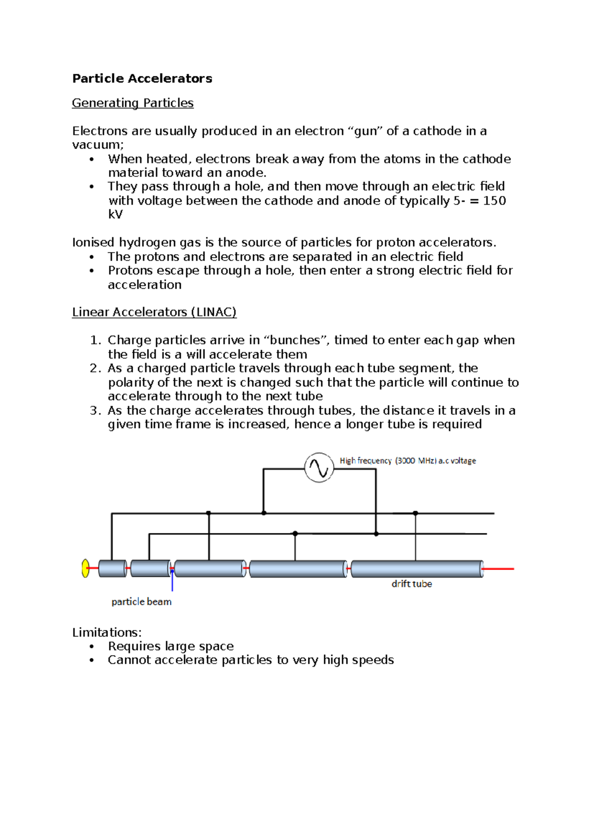 Module 8 Physics - Particle Accelerators - Particle Accelerators Generating Particles Electrons ...