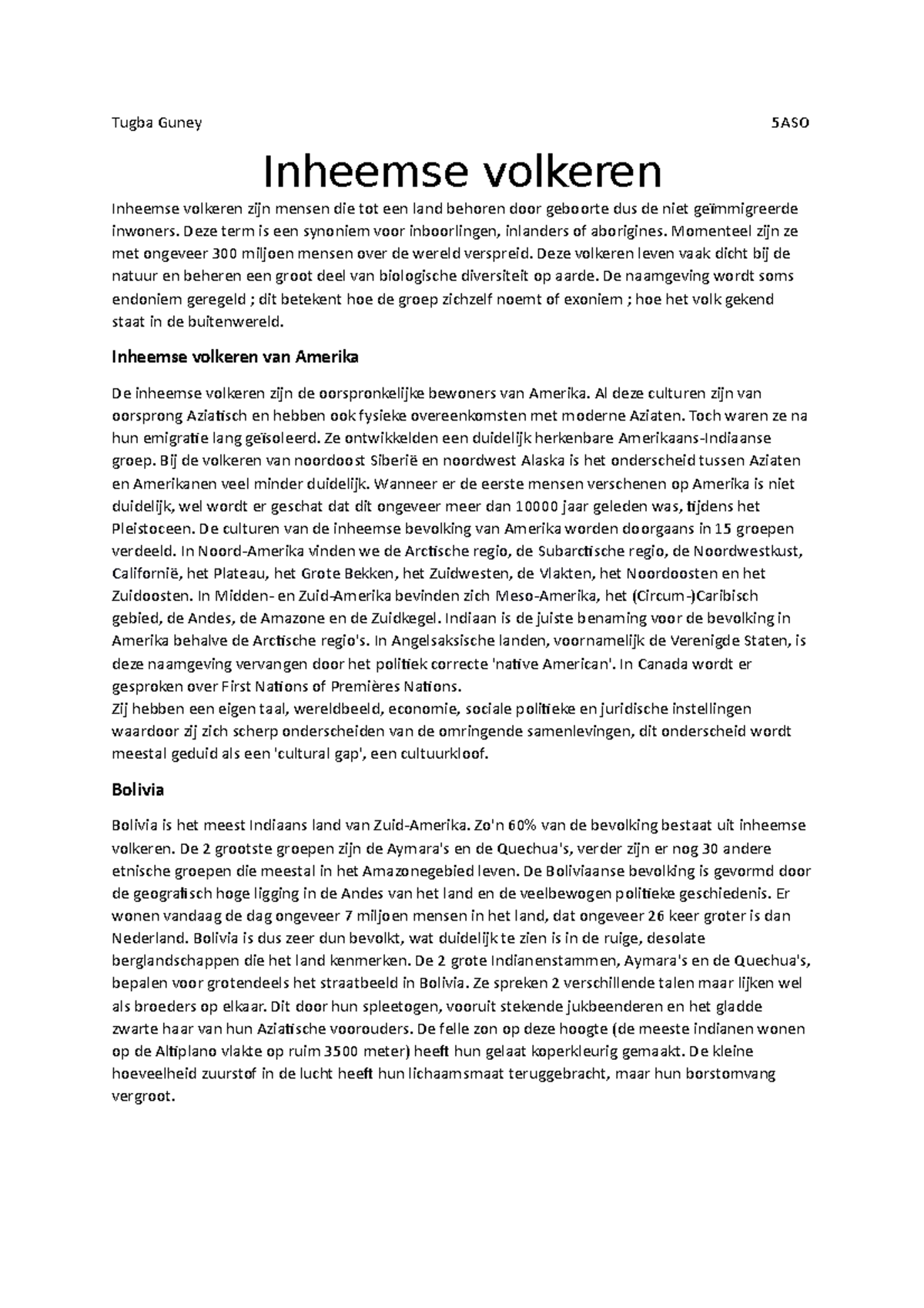 Inheemse volkeren - Tugba Guney 5ASO Inheemse volkeren Inheemse ...