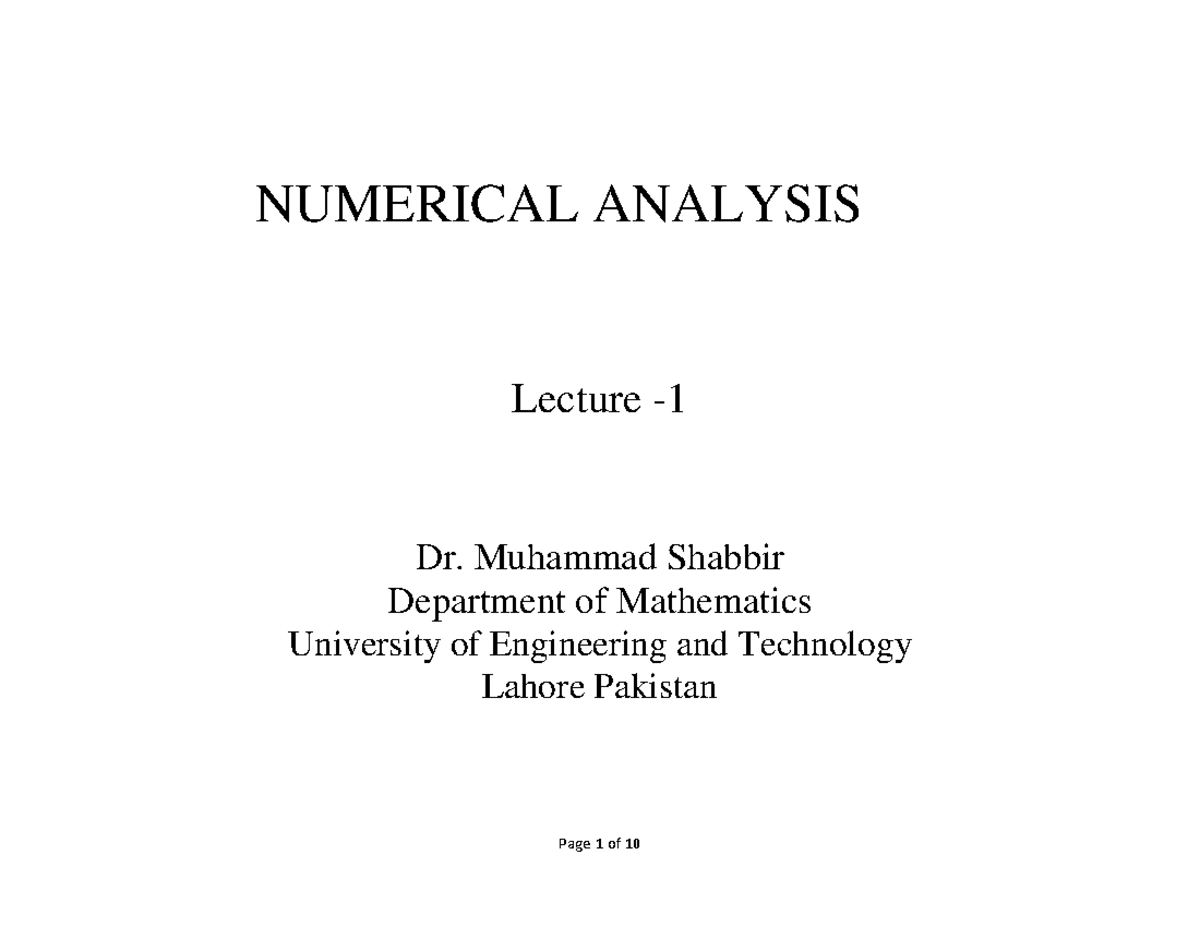 Nalec 1 Error Calculation Warning Tt Undefined Function 32 Numerical Analysis Lecture
