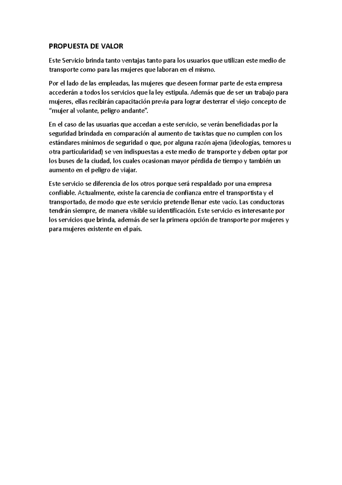 Propuesta DE Valor - Ejercicio Administracion - PROPUESTA DE VALOR Este ...