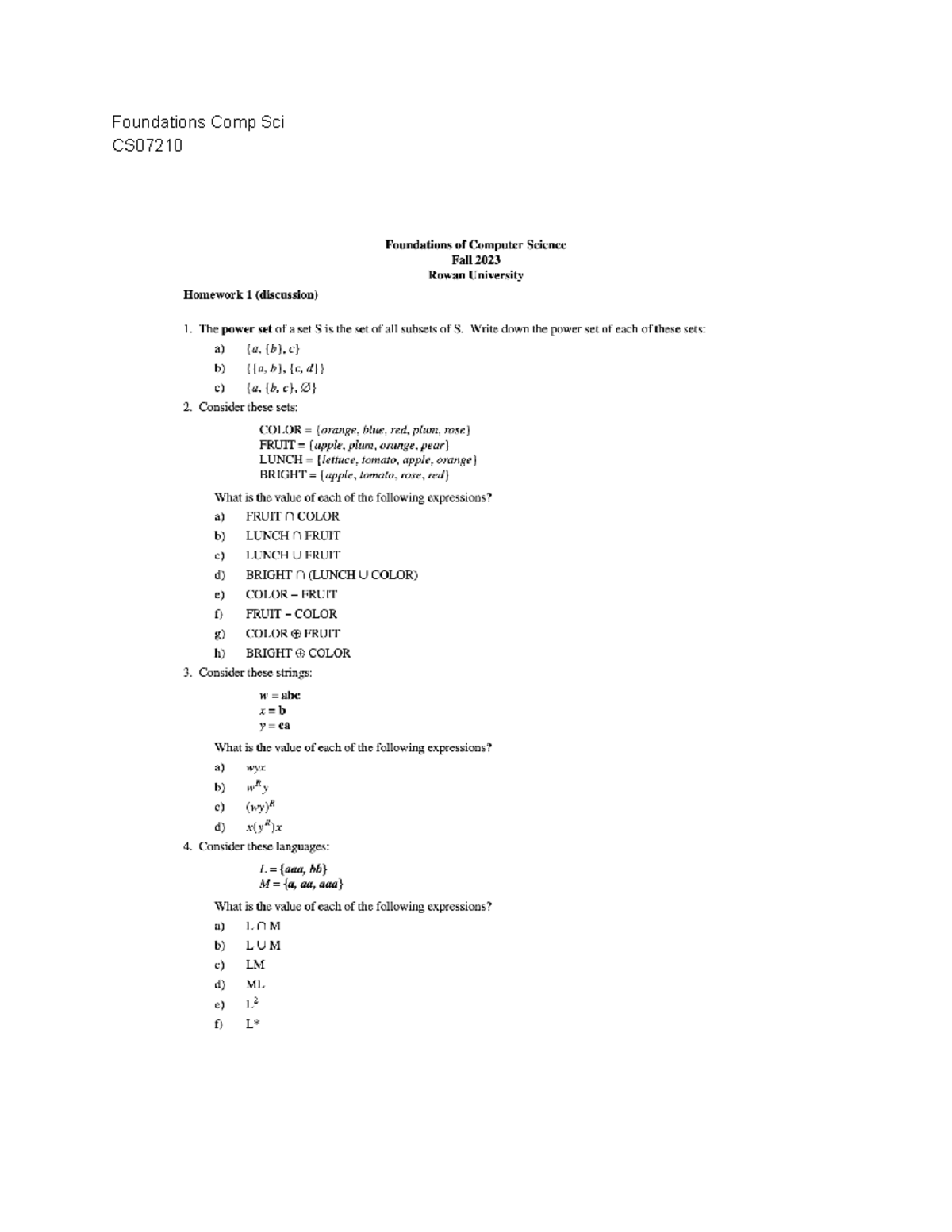 Foundations to Comp Sci - CS07210 - Foundations Comp Sci CS - Studocu