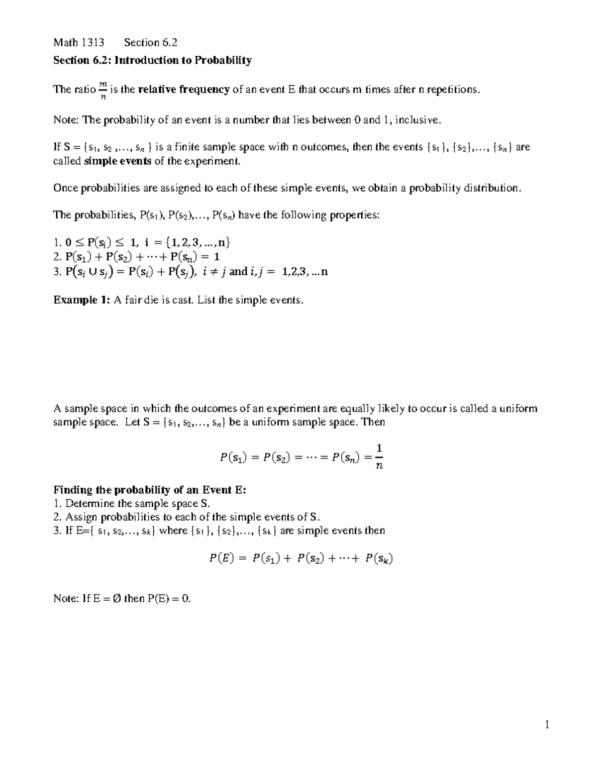Sec 6 - Finite Math with Applications at The University Of Houston, Completed Assignments ...