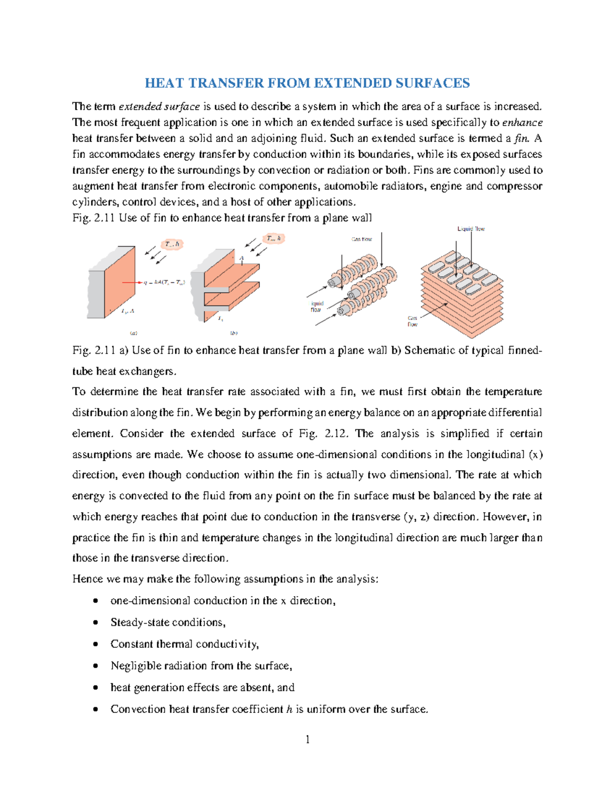 Extended Surfaces (fins) || Notes on heat transfer - HEAT TRANSFER FROM ...