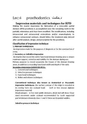 Pros Lec6 - Prosthodontics - Diagnosis and treatment planning for Cr/Co RPD Lec:-3 .د. علي عبدم ...