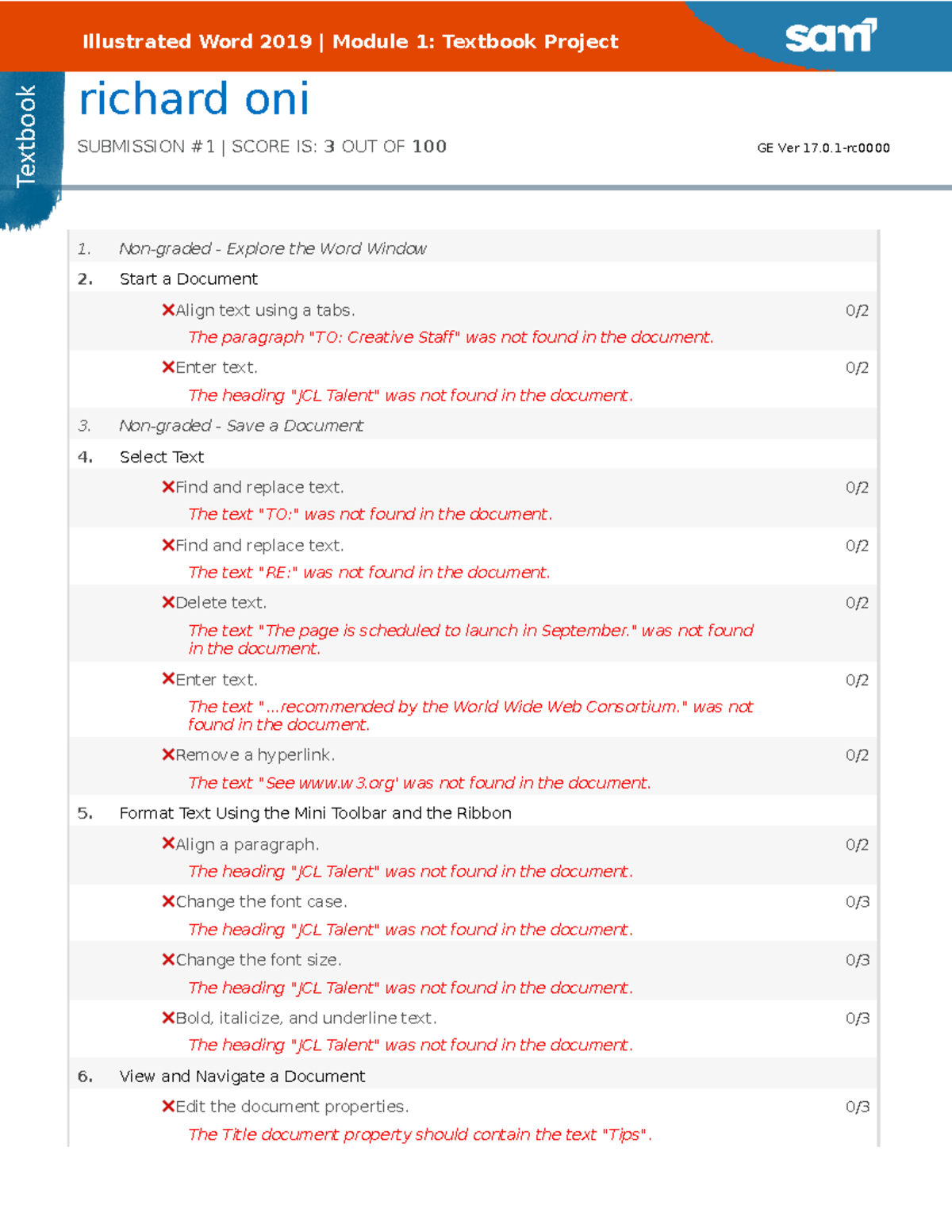 IL WD 1 Memo Richard Oni Report 1 - richard oni SUBMISSION #1 | SCORE ...