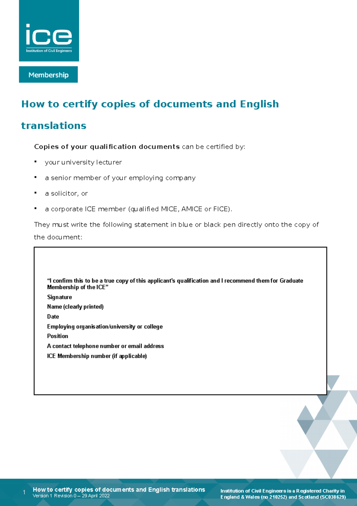 How to certify copies of documents and English translations - They must write the following ...