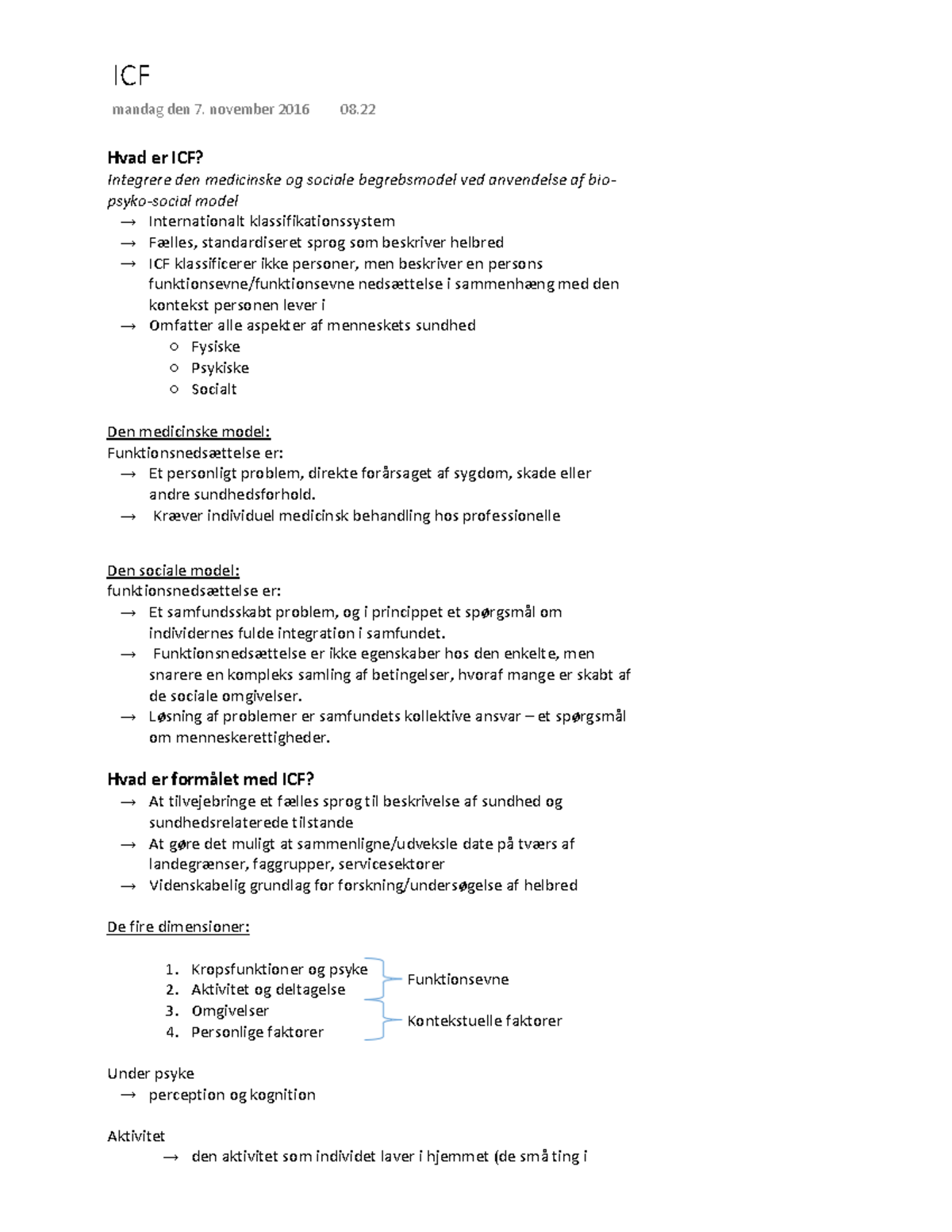 Teori og metode - ICF - Warning: TT: undefined function: 32 ,ǀĂĚ Ğƌ / &͍ - Studocu