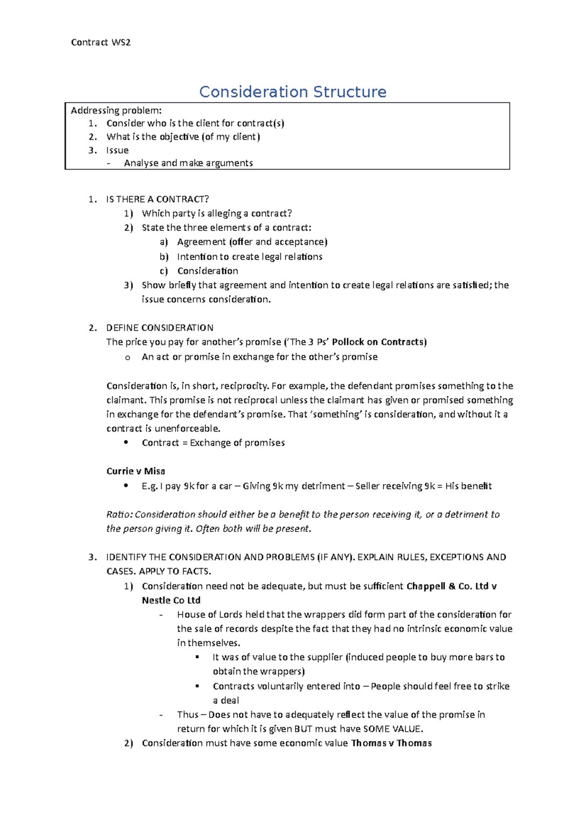 Contract WS2 Consideration Structure - Consideration Structure ...