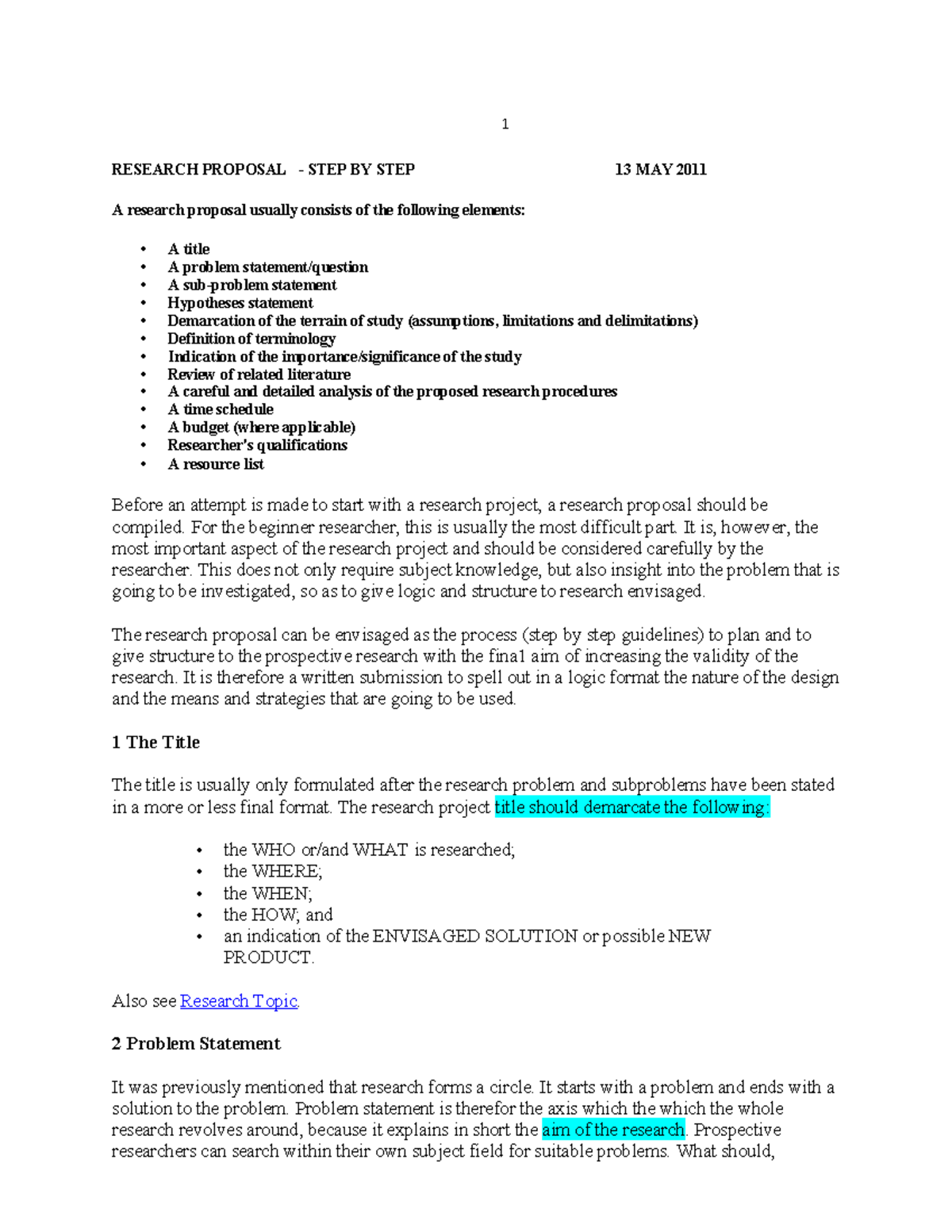 Research Proposal STEP BY STEP 13 MAY 2011 ex internet - RESEARCH ...