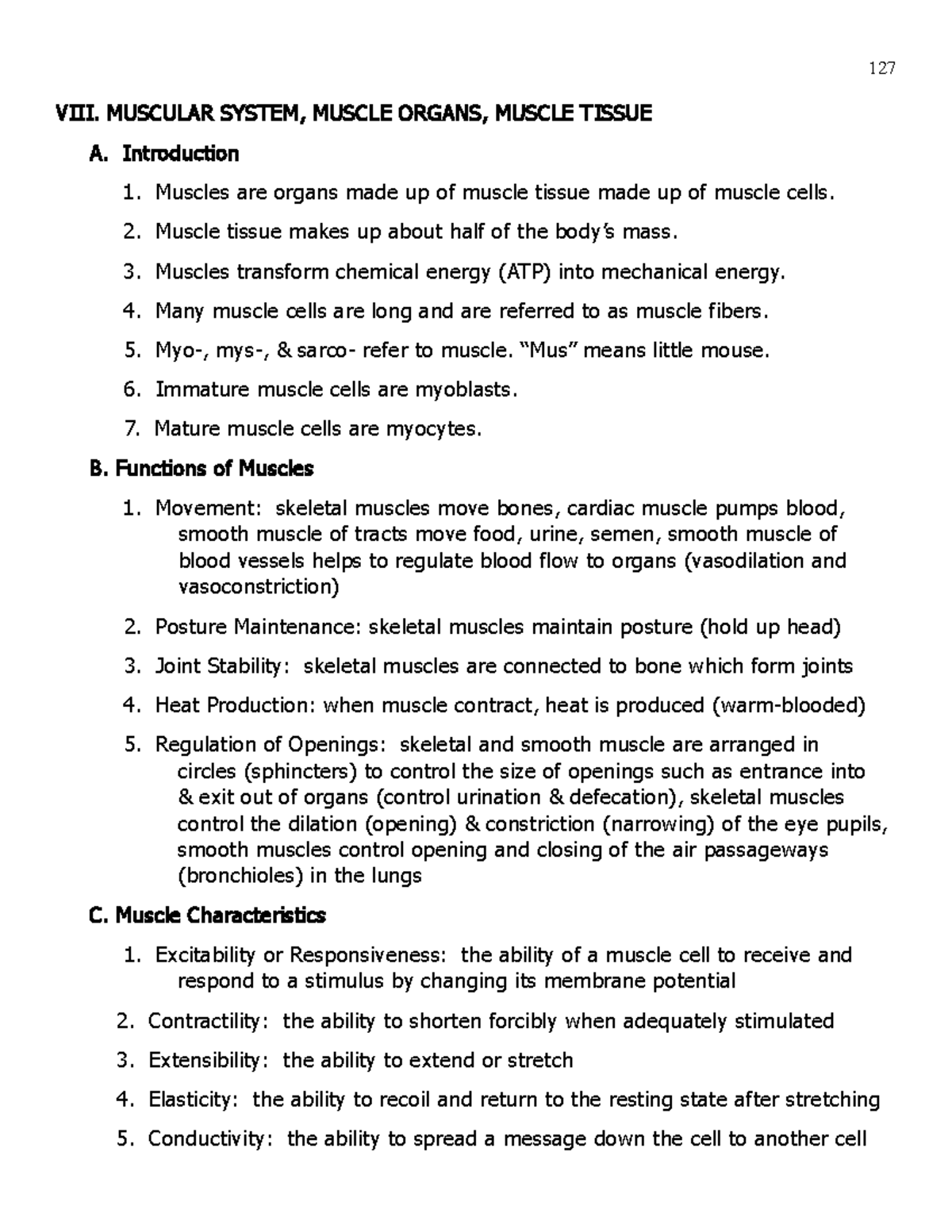 BIO 201 teacher notes 10 pages 127-146 muscle tissues 1 with ...