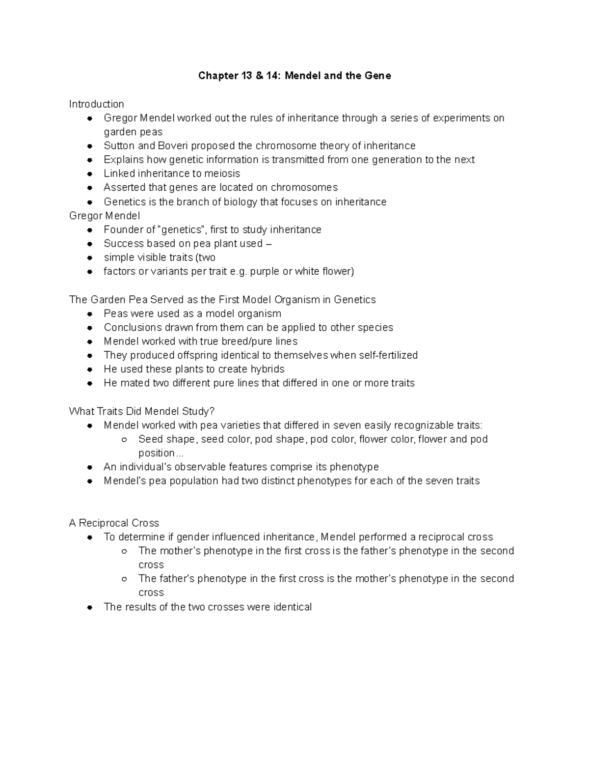 Chapter 13 & 14: Mendel and the Gene - Chapter 13 & 14: Mendel and the ...