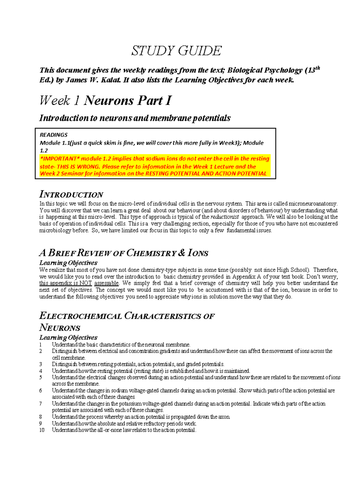 Study Guide T1 2023 - STUDY GUIDE This document gives the weekly ...