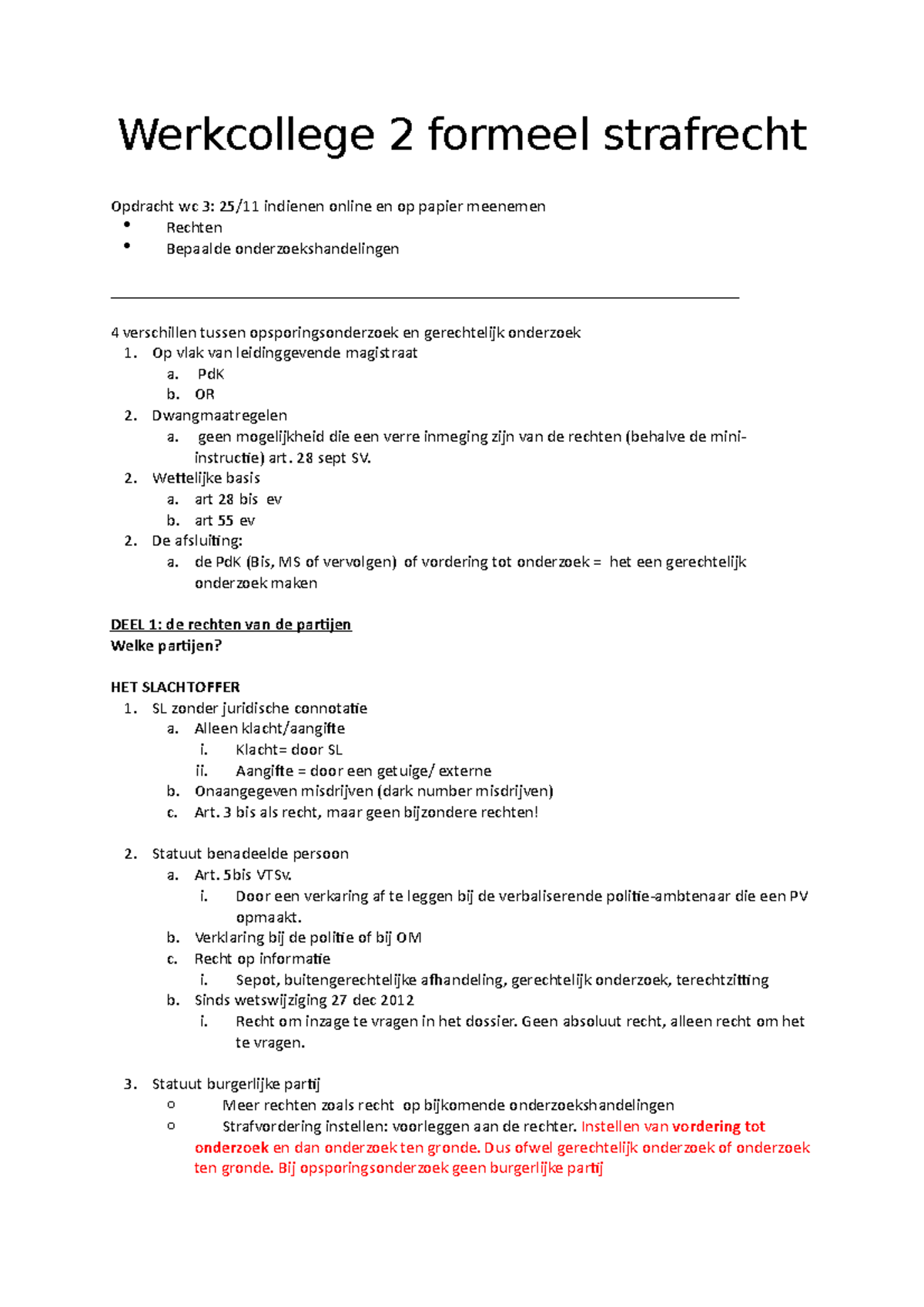 Werkcollege 2 formeel strafrecht - Werkcollege 2 formeel strafrecht ...