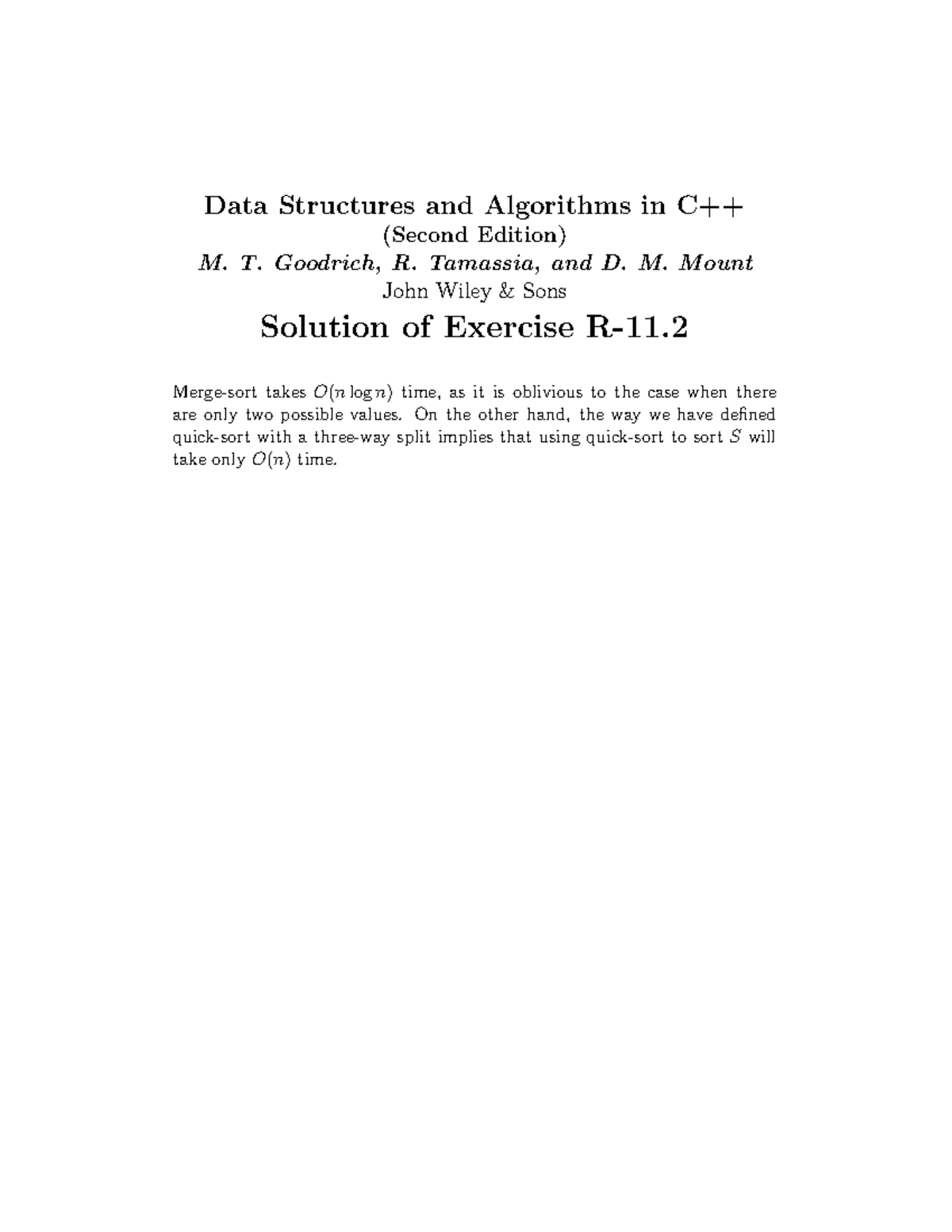 Ch11 - Authors: Goodrich, Tamassia, Mount 2nd Edition - Data Structures ...